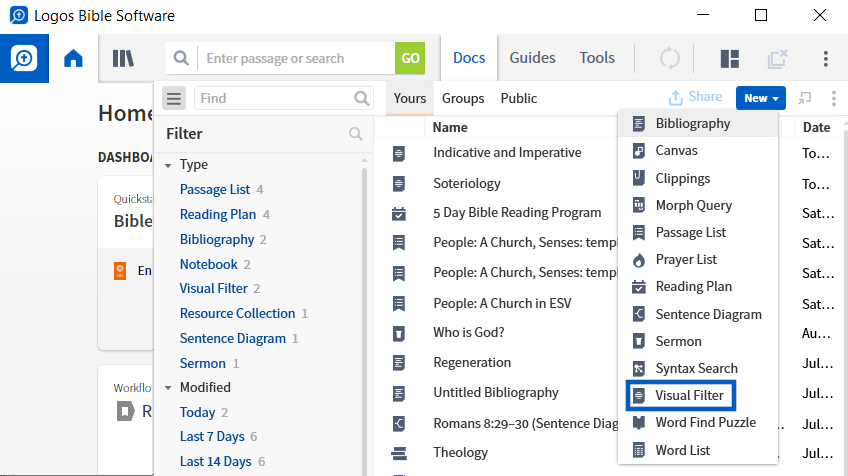 Create a Visual Filter – Logos Help Center