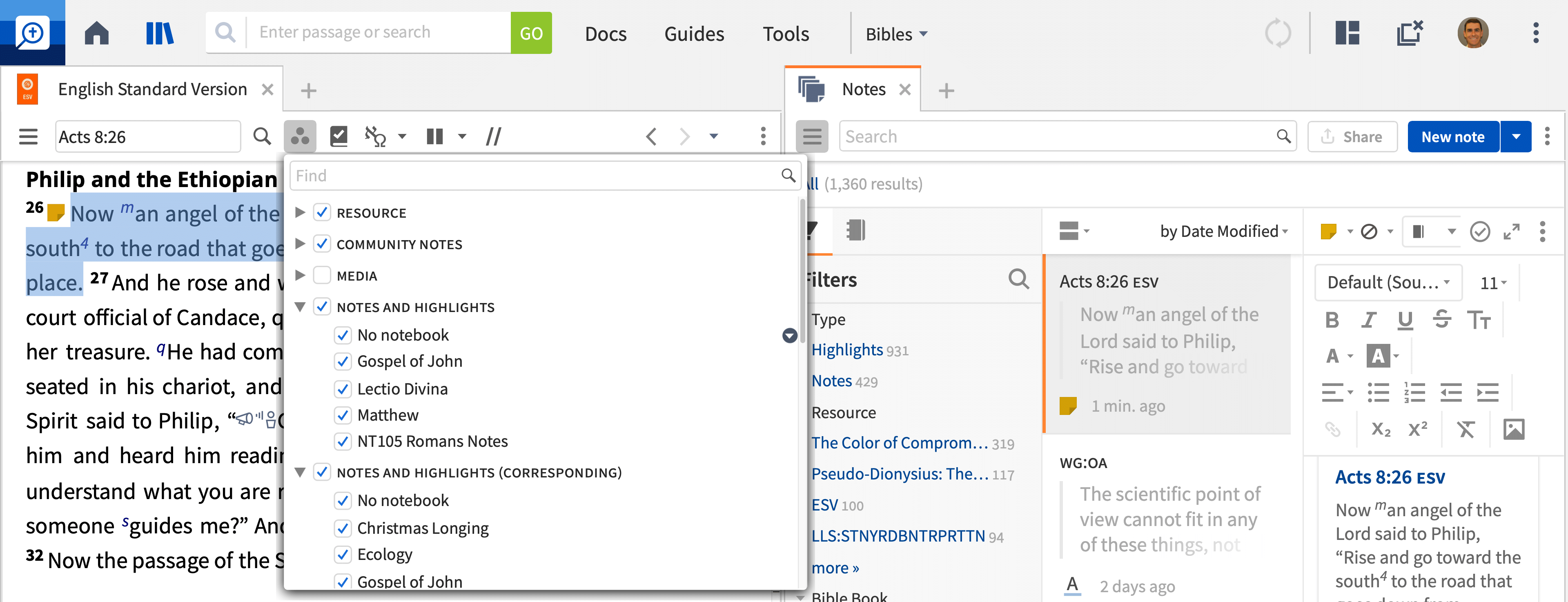 4. Use Logos to Highlight Text and Take Notes – Logos Help Center