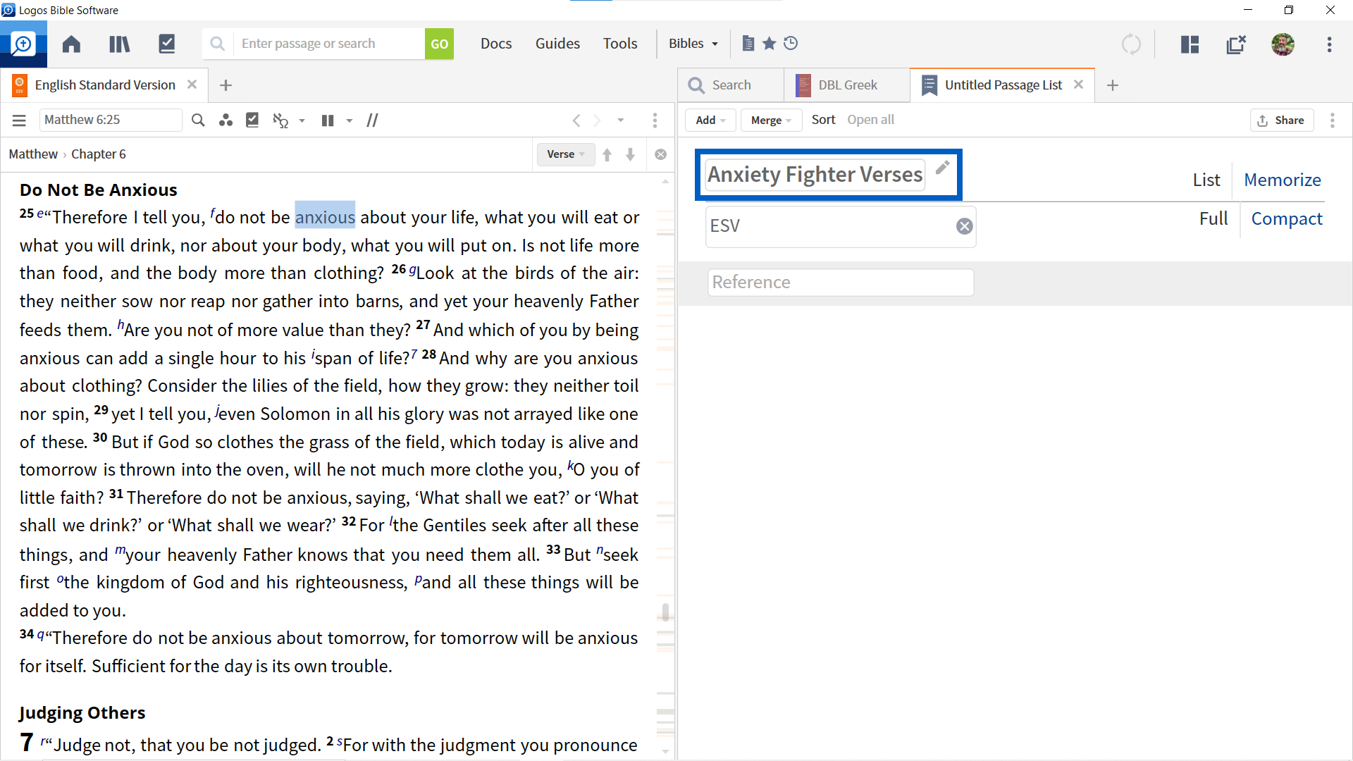 Passage List – Logos Help Center