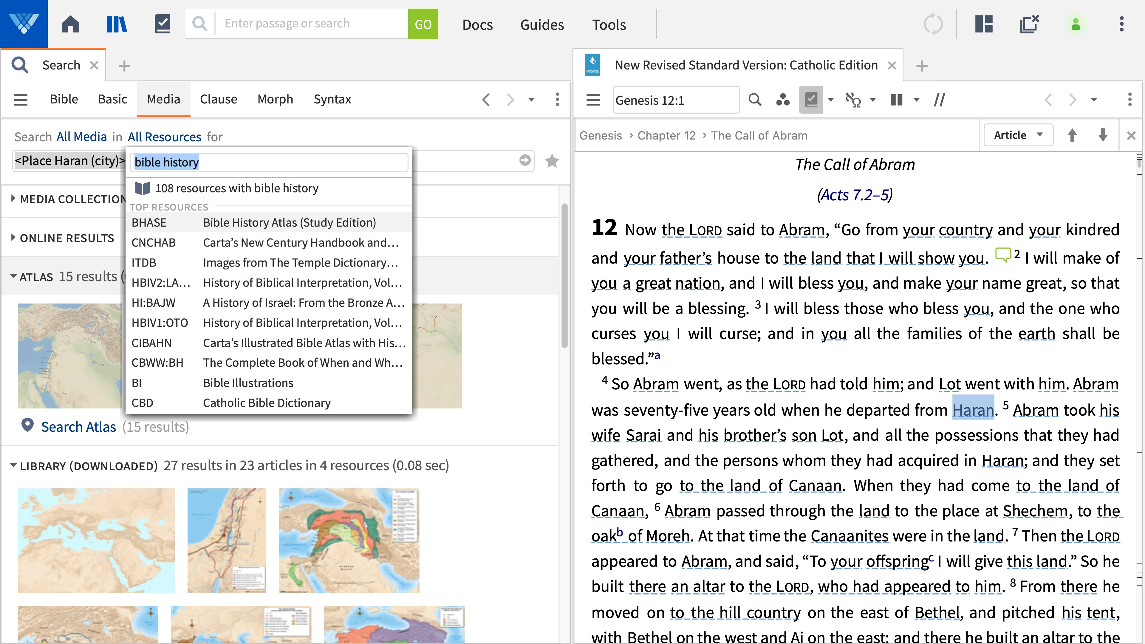 Using Maps – Verbum Support