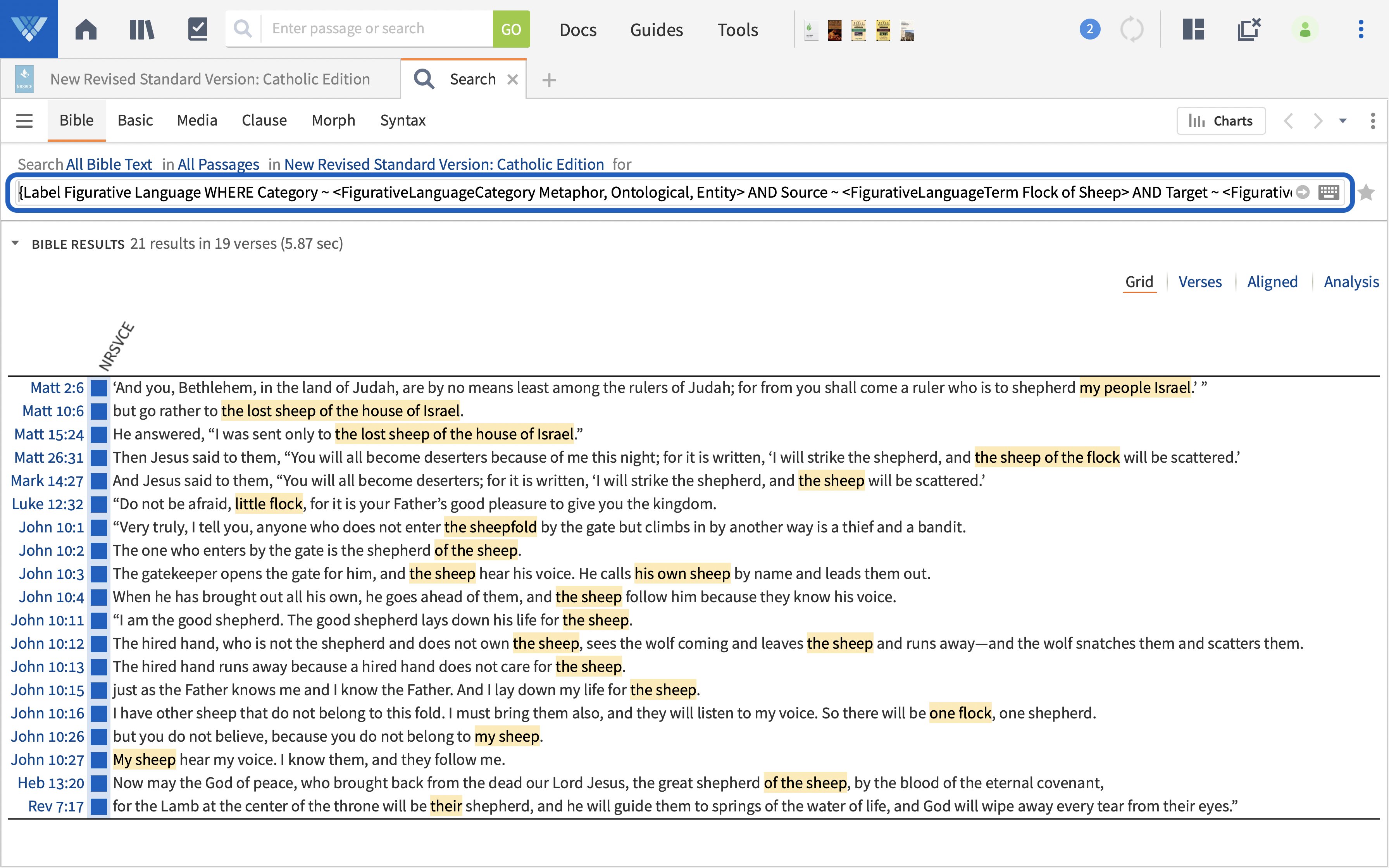 Using Labels – Verbum Support