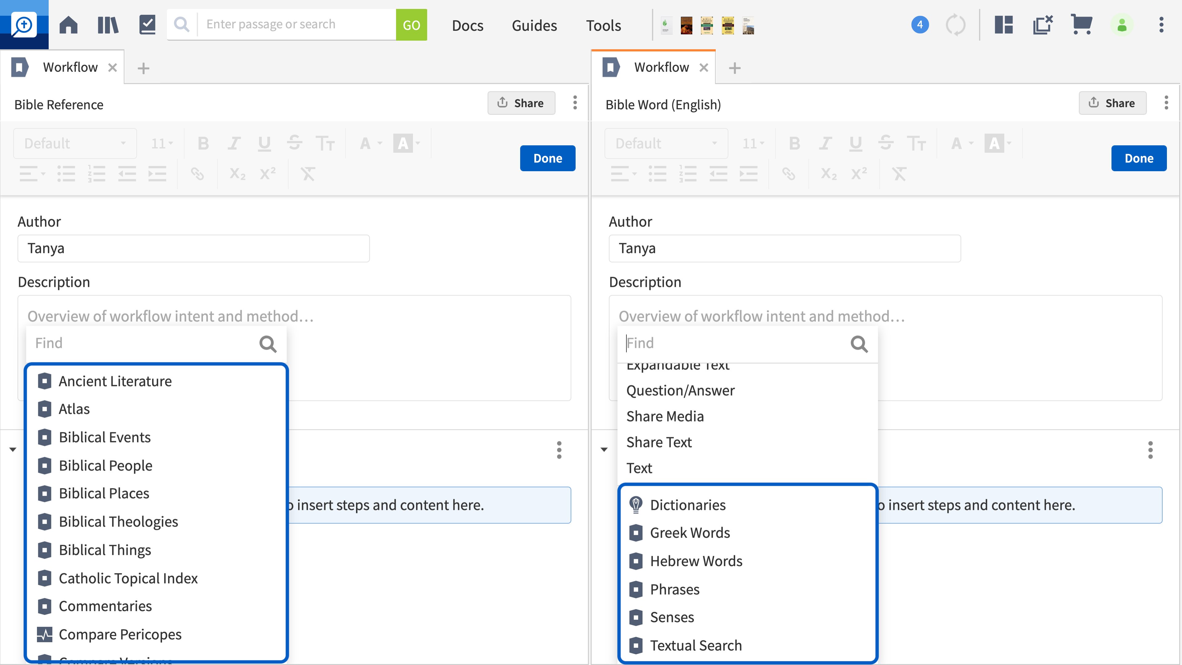 Workflow Editor – Logos Help Center