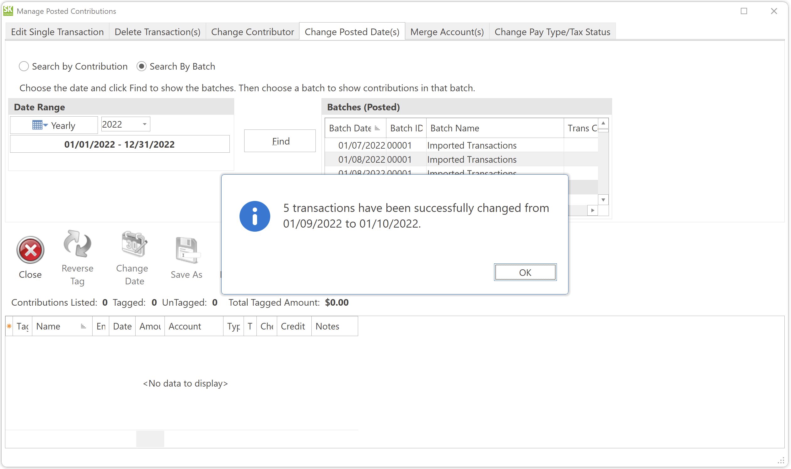 Changing Dates on Posted Contributions | Article