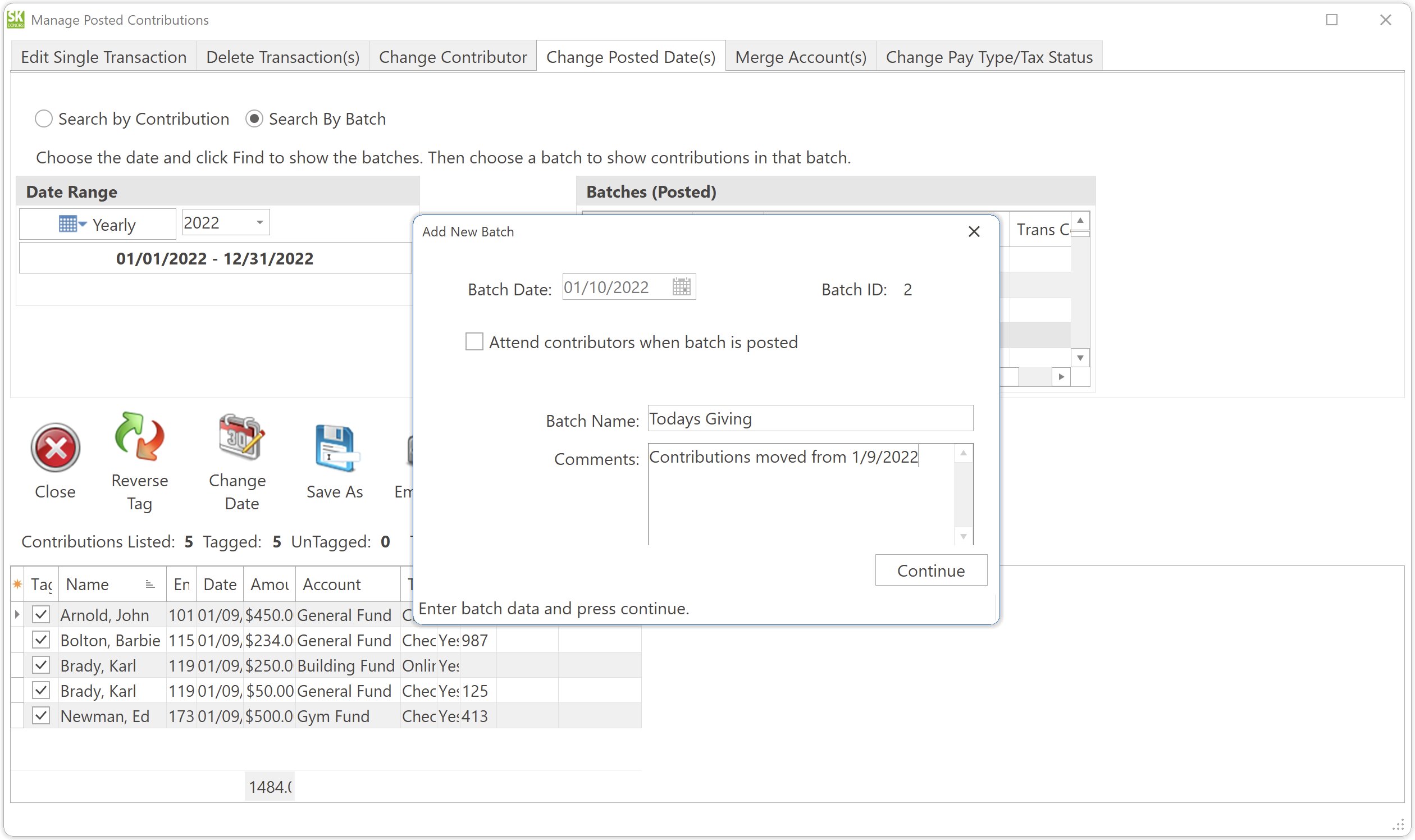 SK8 - Changing Dates on Posted Contributions