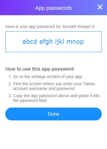 Changing Yahoo Settings - Using App Passwords