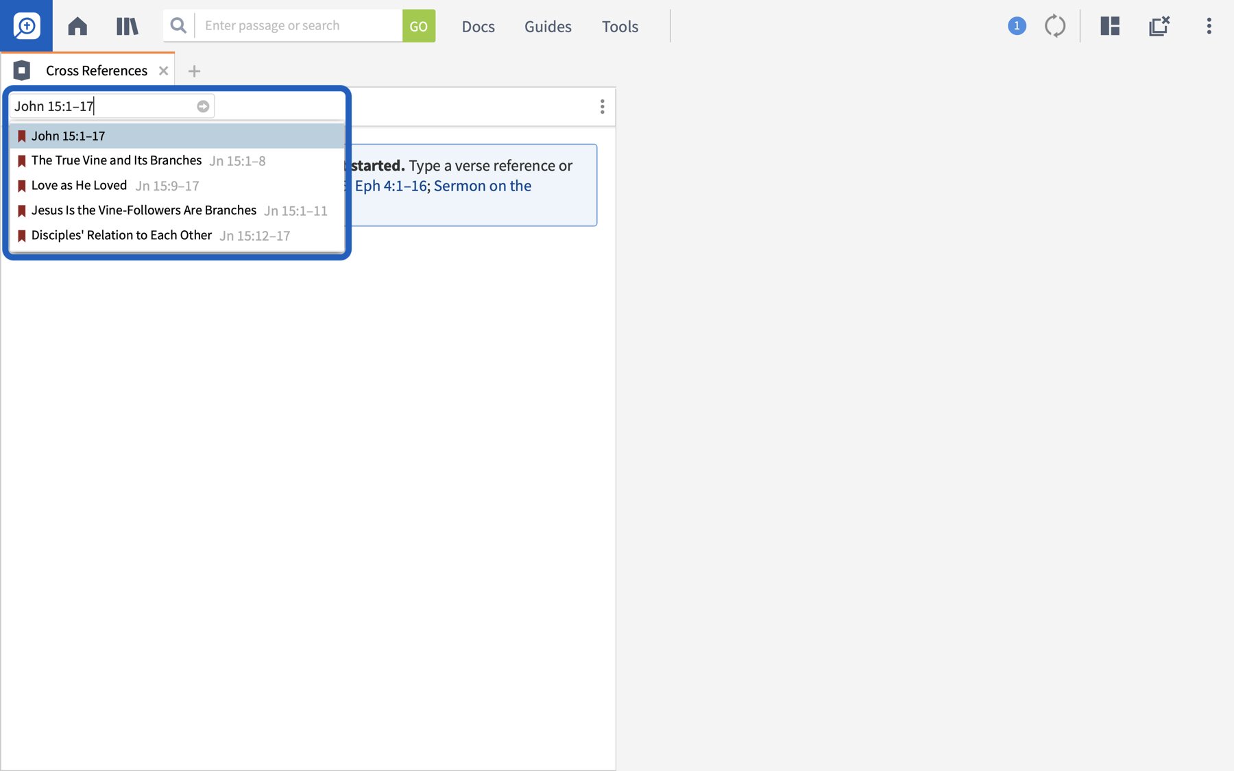 Cross References Guide Section – Logos Help Center