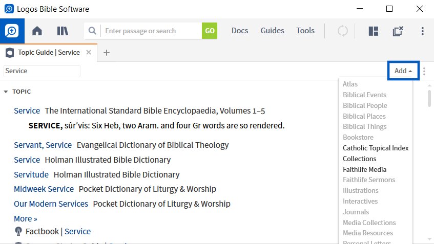 Topic Guide – Logos Help Center