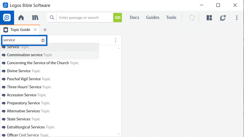 Topic Guide – Logos Help Center
