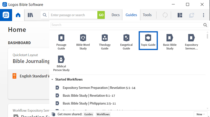 Topic Guide – Logos Help Center