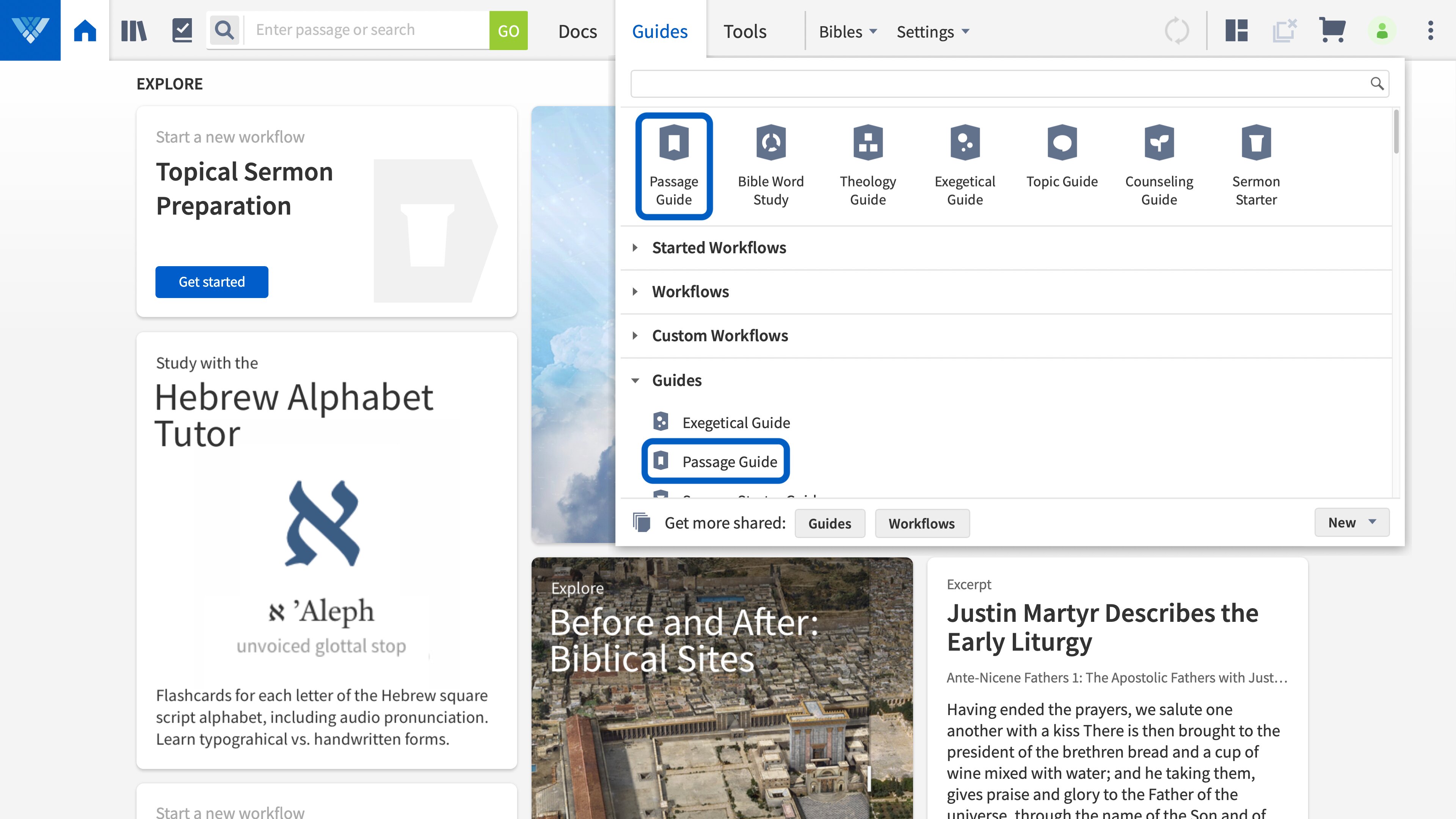 Important Passages Guide Section – Verbum Support