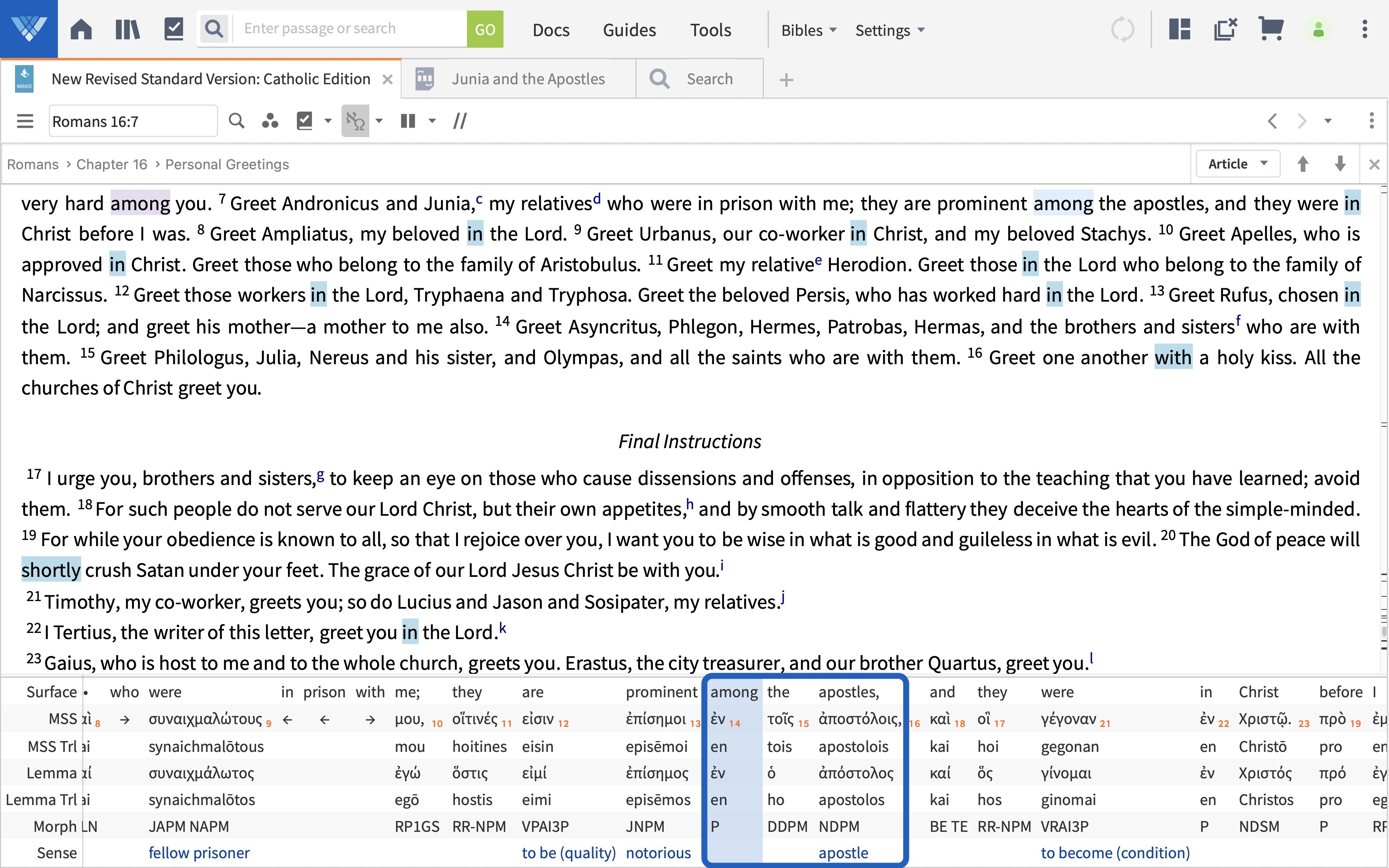 Morph Query – Verbum Support
