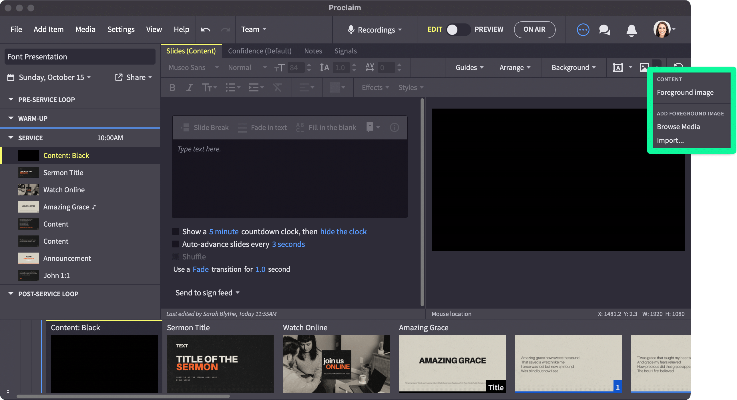 Add Images to a Presentation – Proclaim