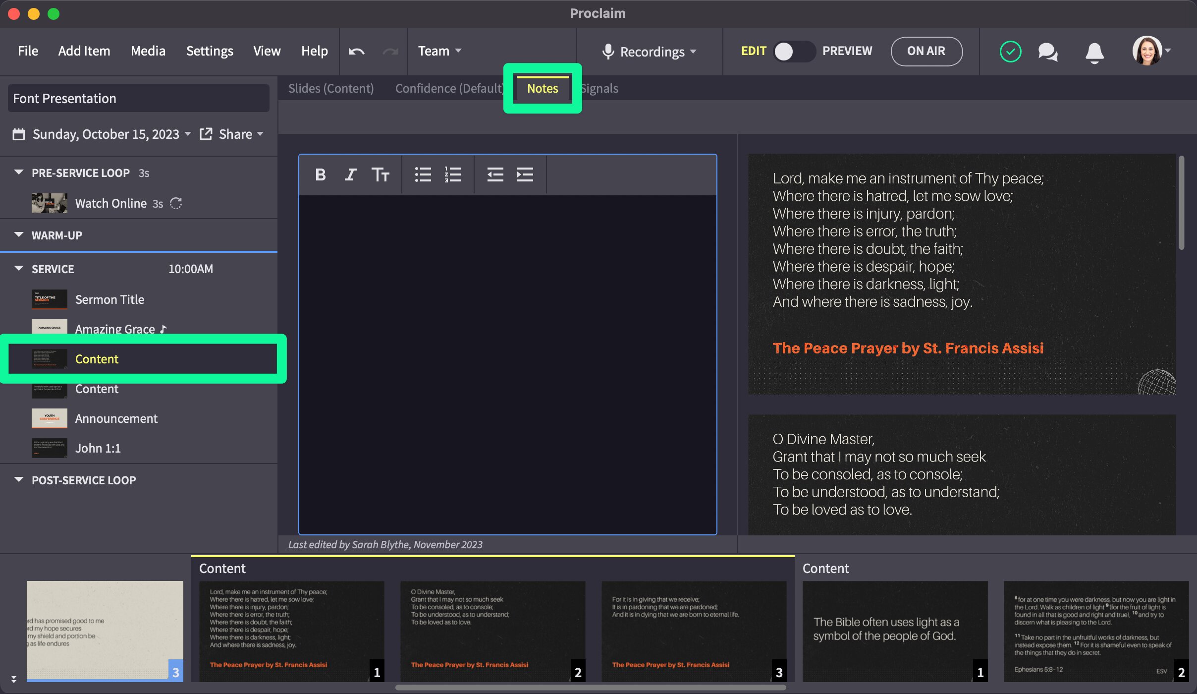 How Do I Add Sermon Notes? – Proclaim