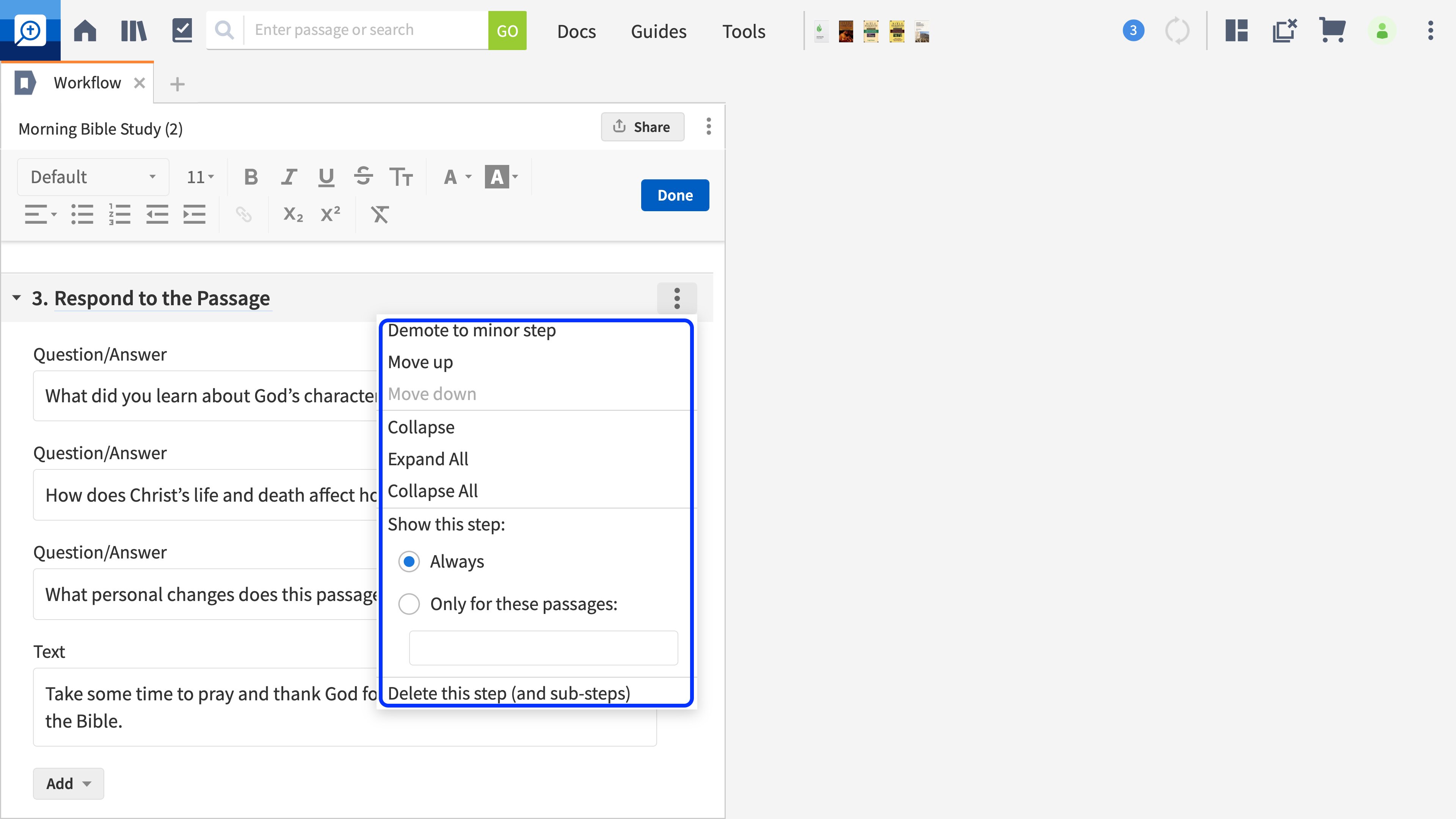 Workflow Editor – Logos Help Center