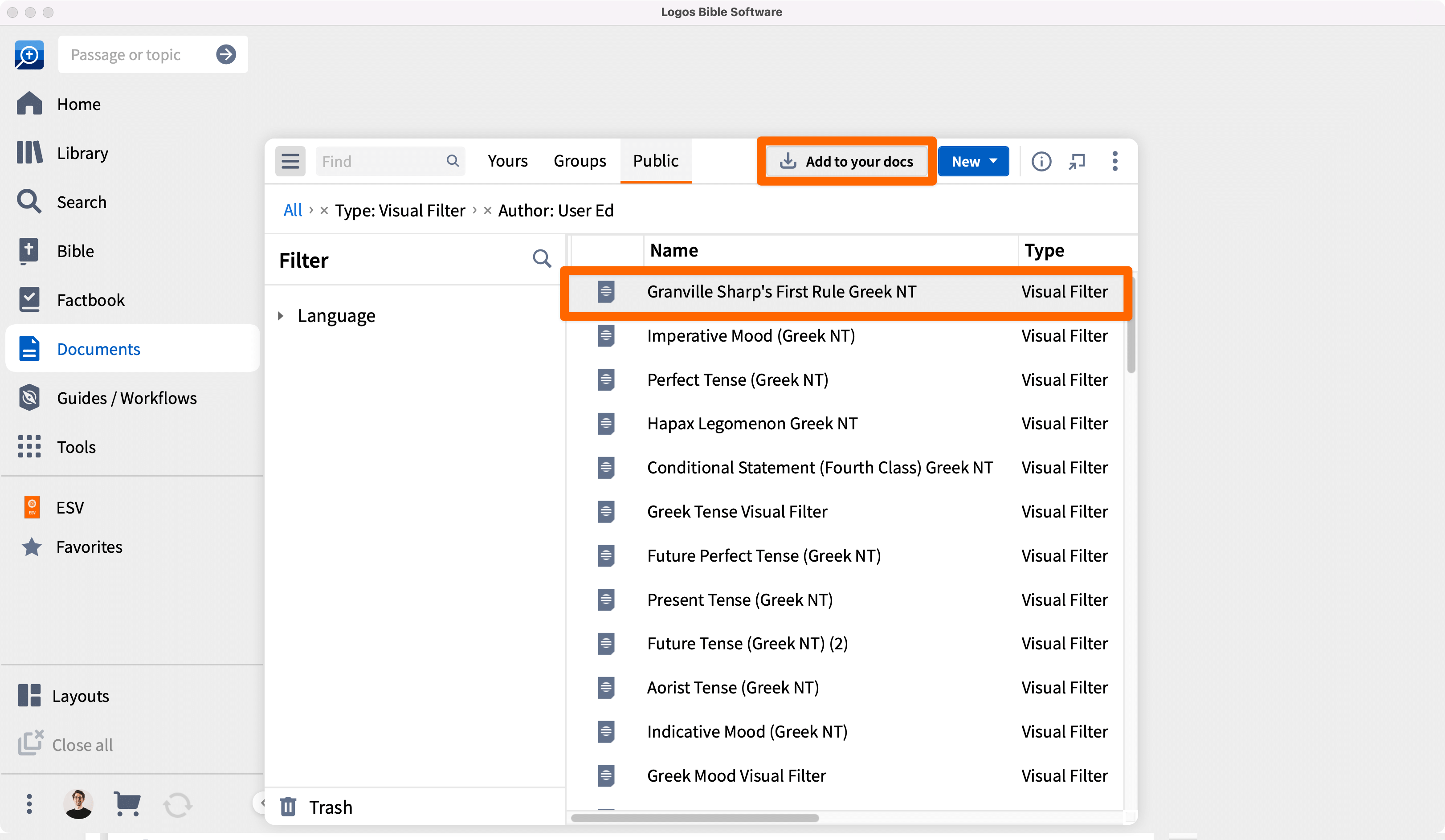 Create a Visual Filter – Logos Help Center
