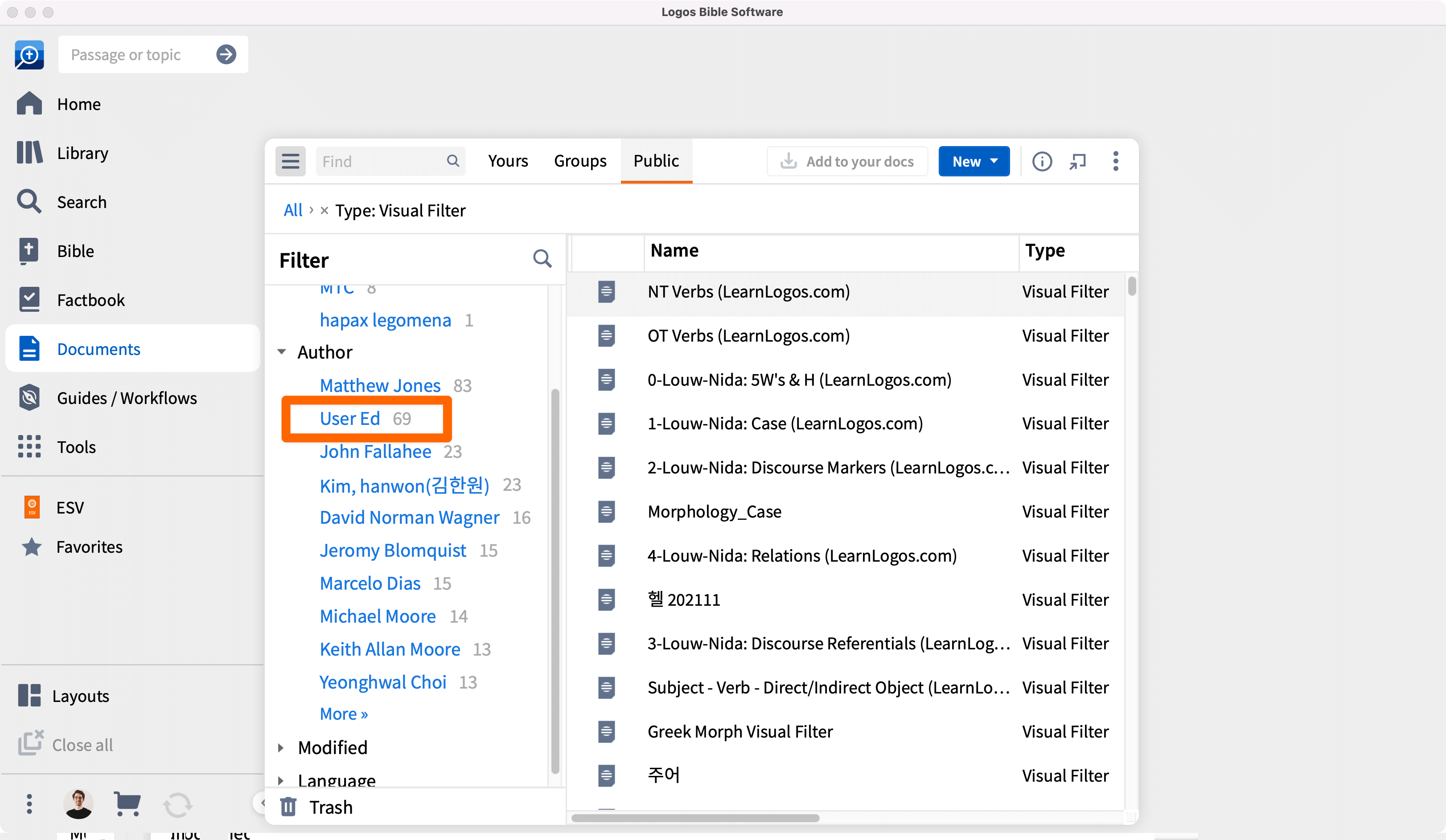 Create a Visual Filter – Logos Help Center