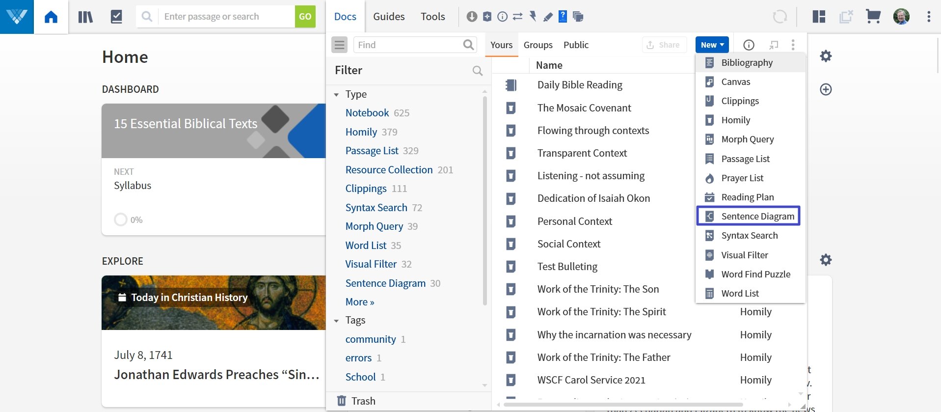 Sentence Diagram – Verbum Support
