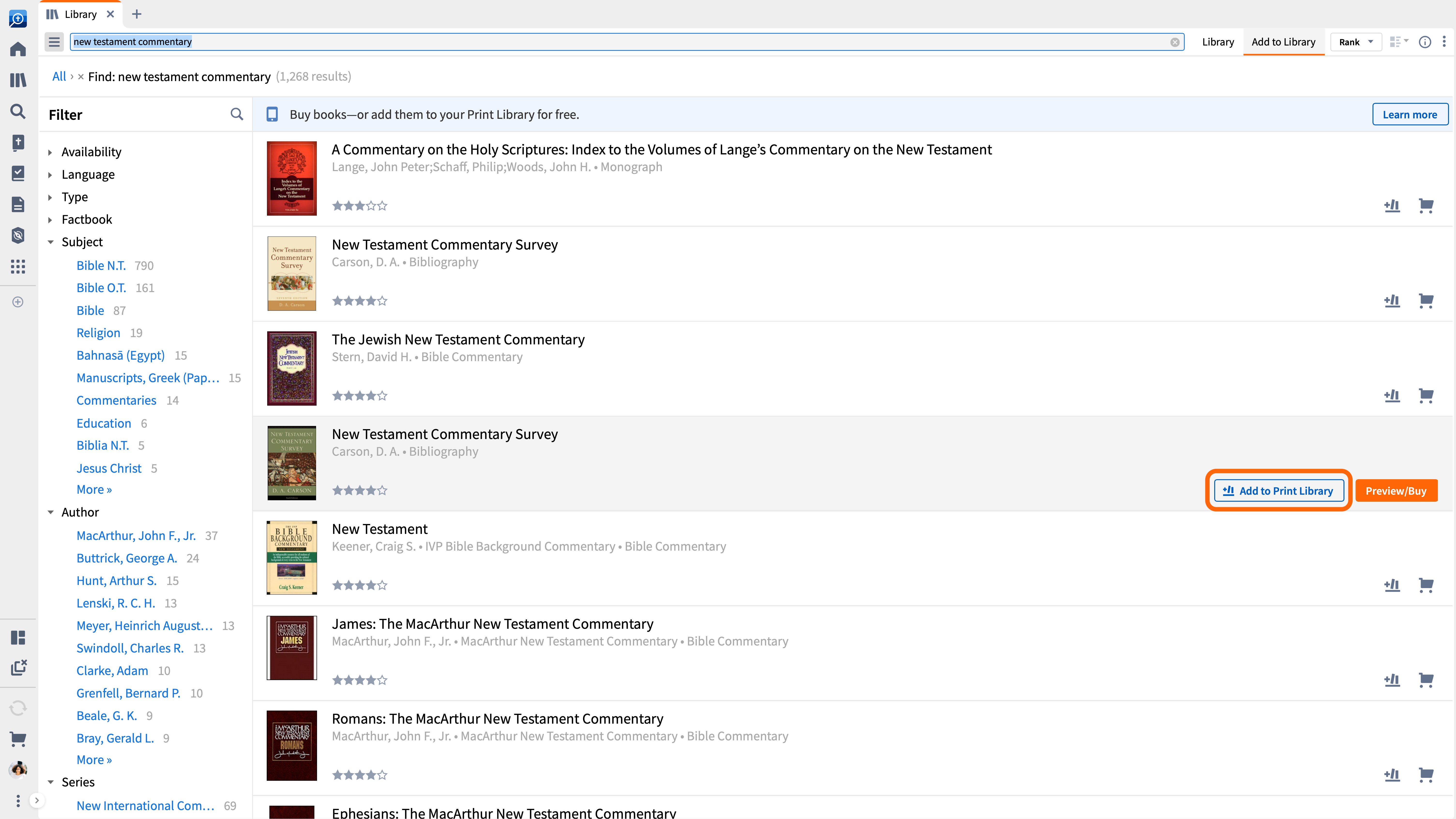 Print Library Catalog – Logos Help Center