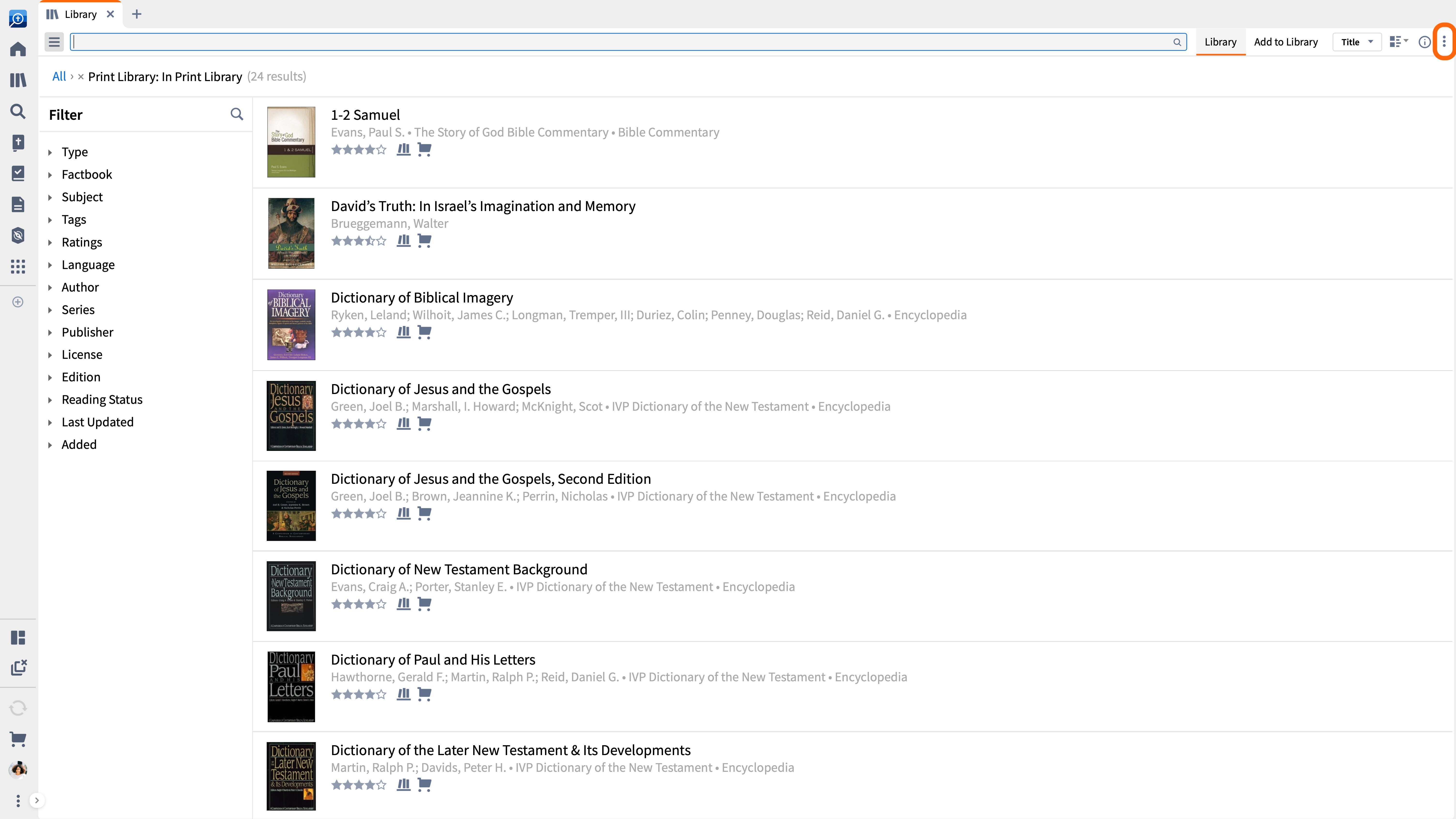 Print Library Catalog – Logos Help Center