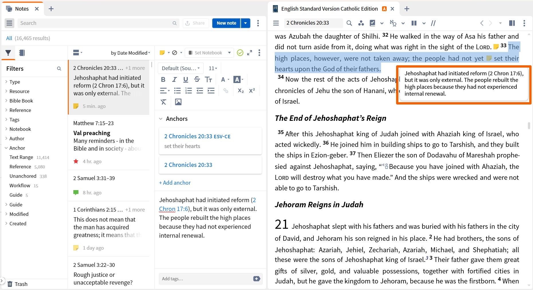 How do I add and manage note anchors? – Verbum Support
