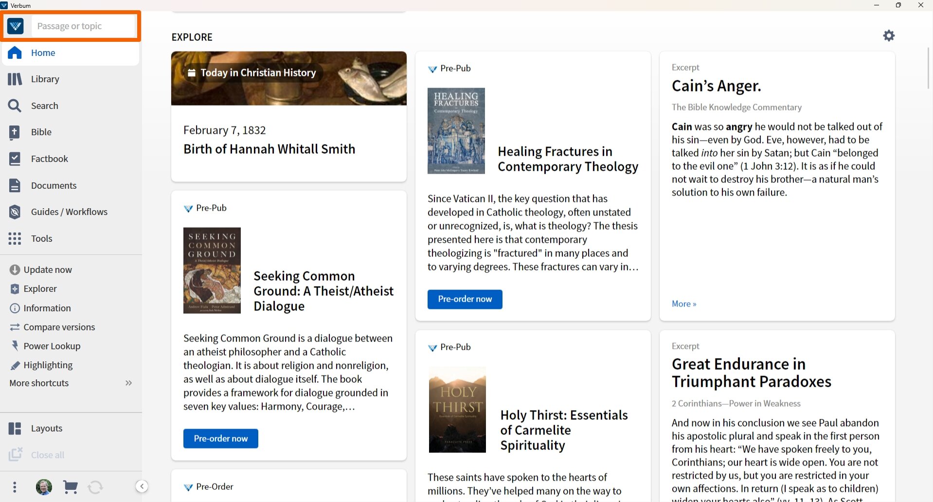 Command Box Commands – Verbum Support