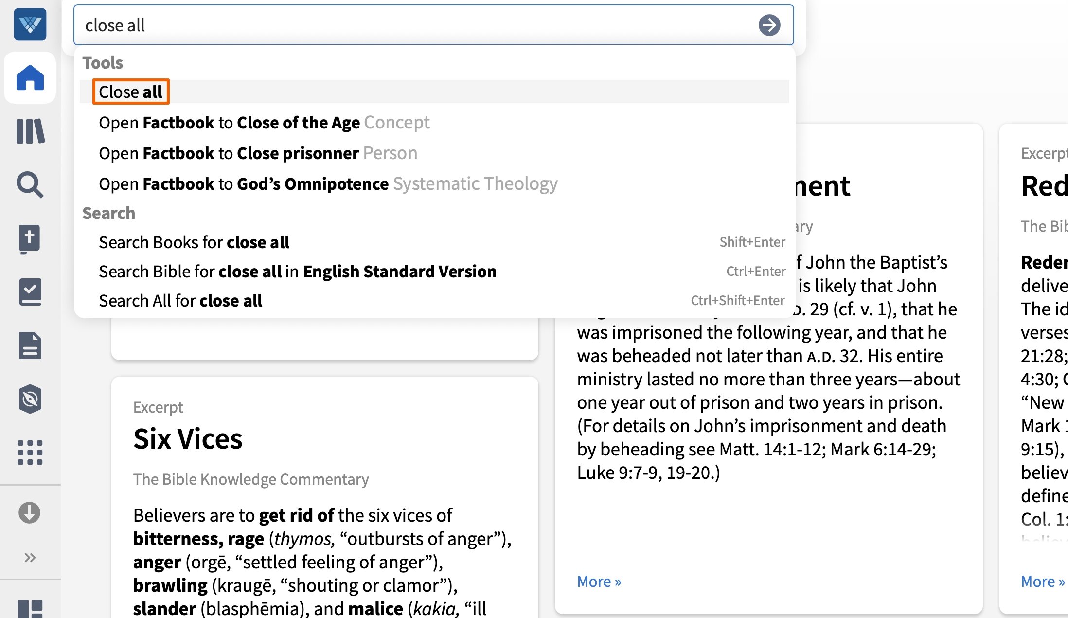 Command Box Commands – Verbum Support