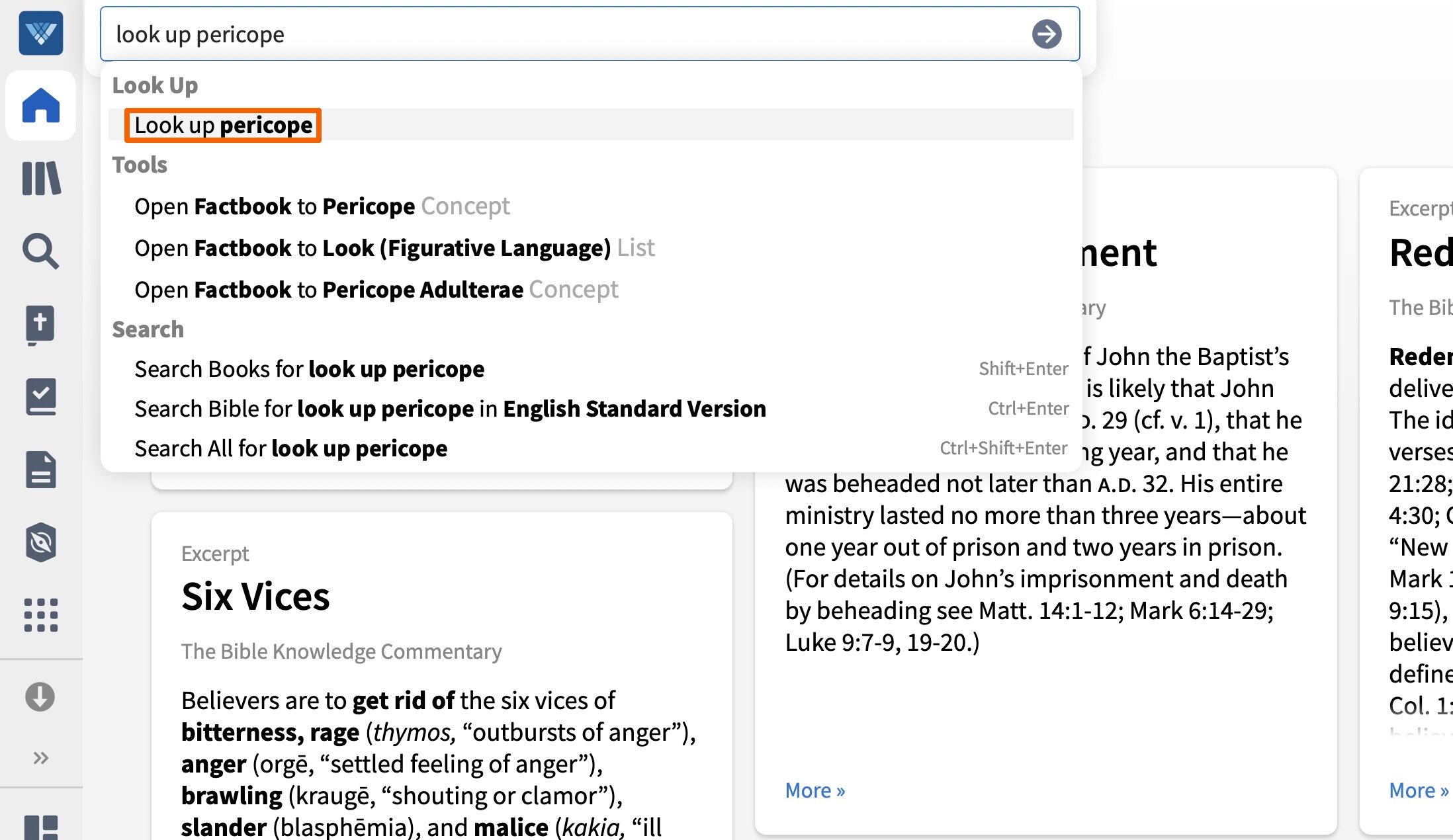 Command Box Commands – Verbum Support