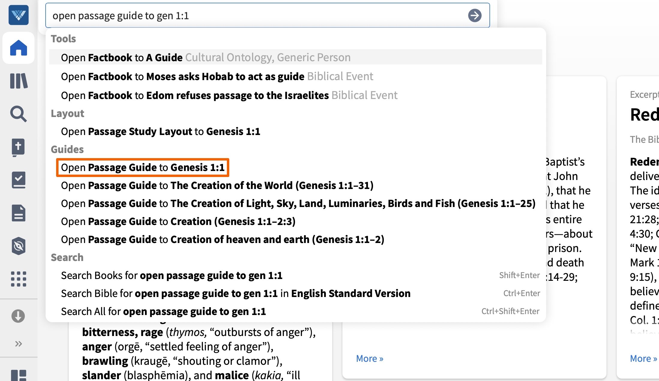 Command Box Commands – Verbum Support
