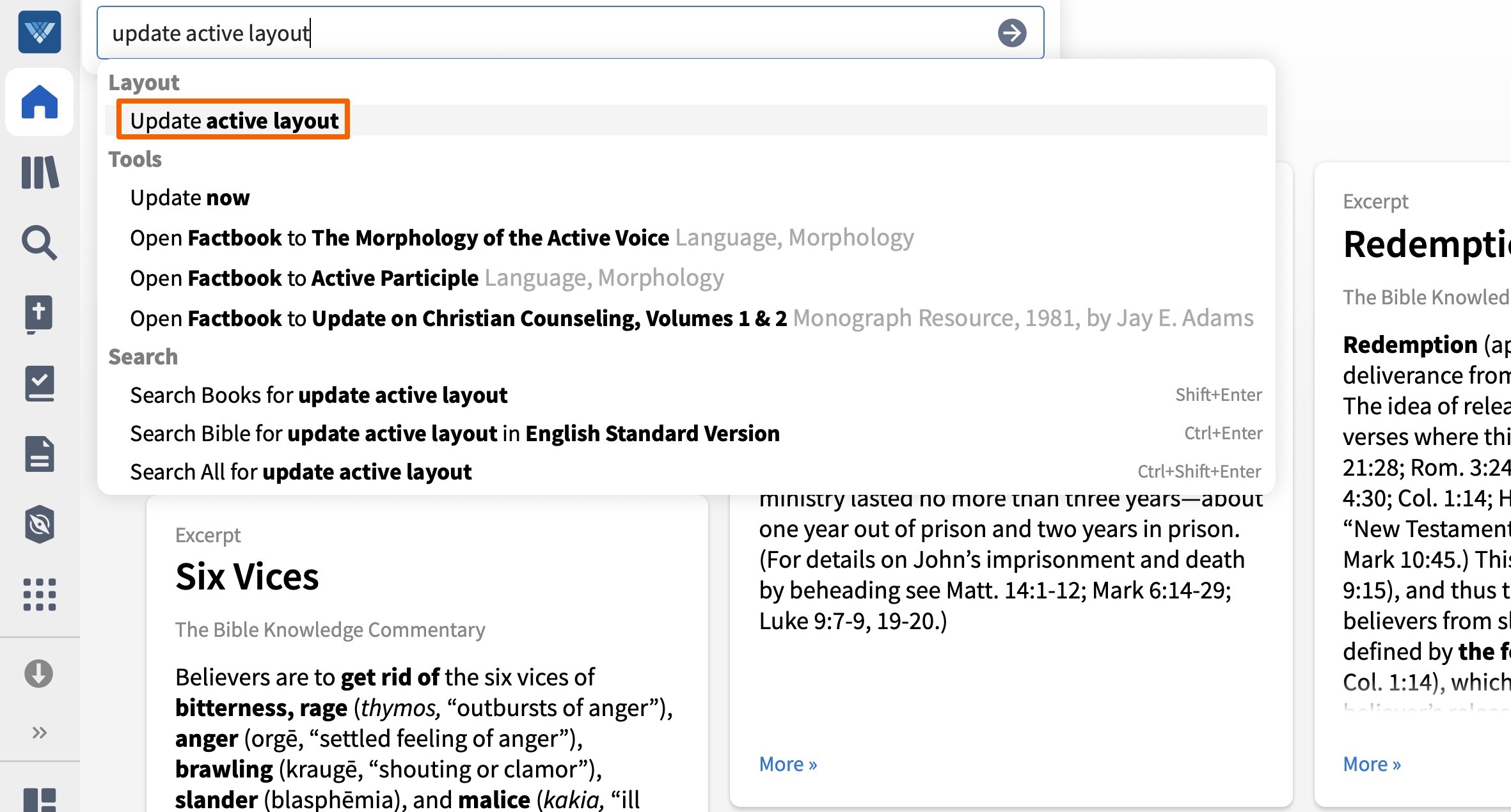 Command Box Commands – Verbum Support