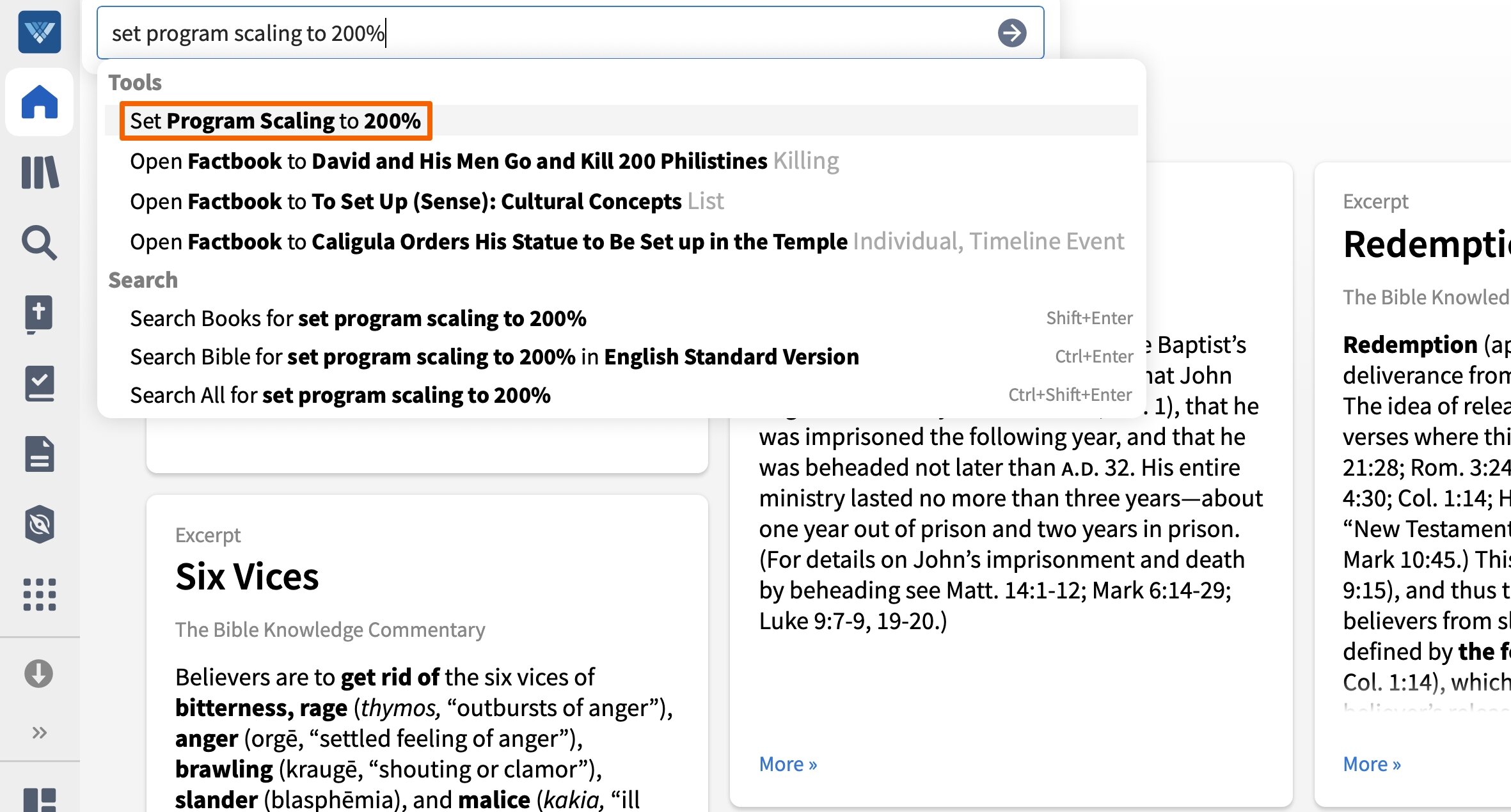 Command Box Commands – Verbum Support