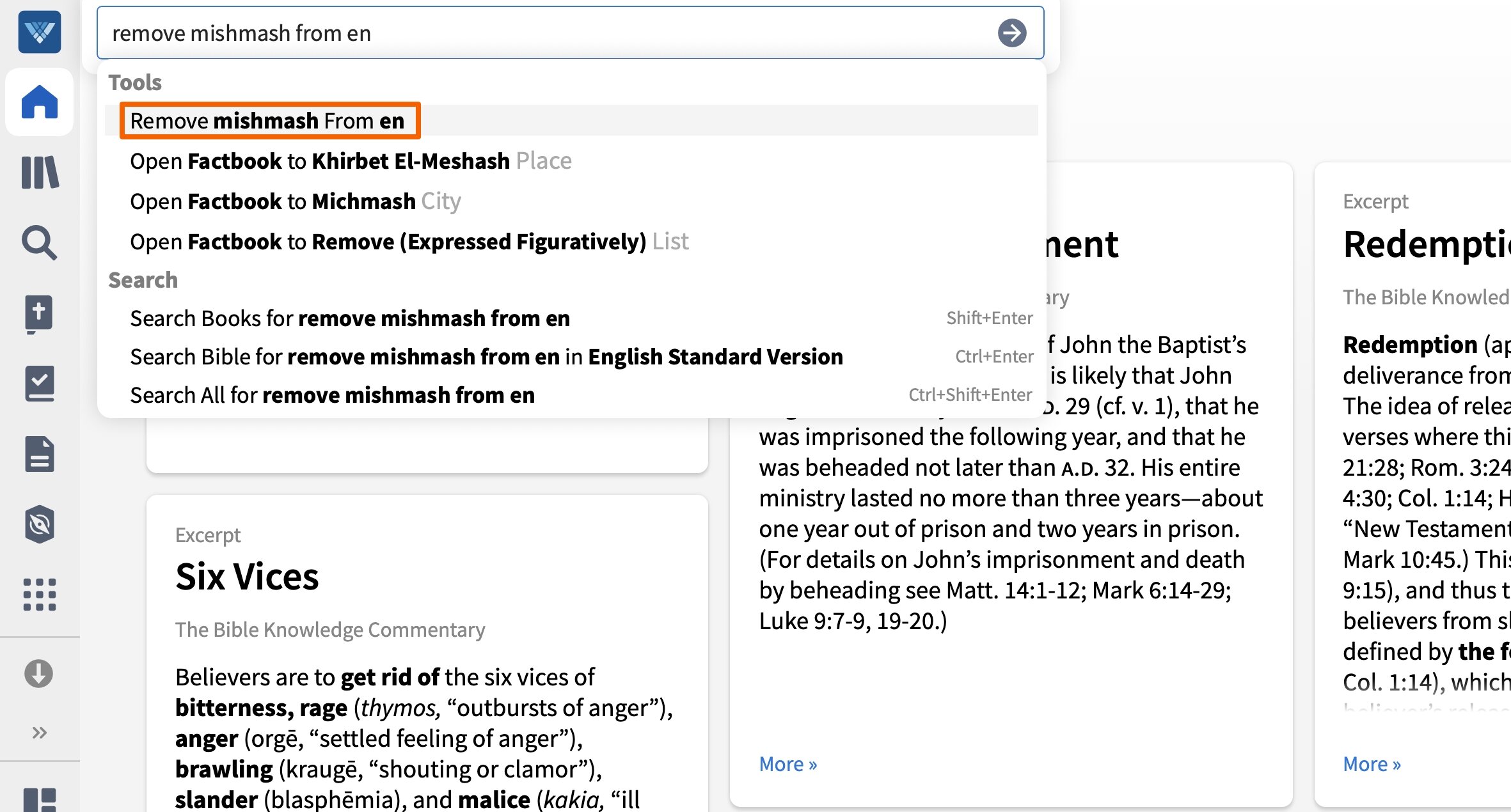 Command Box Commands – Verbum Support