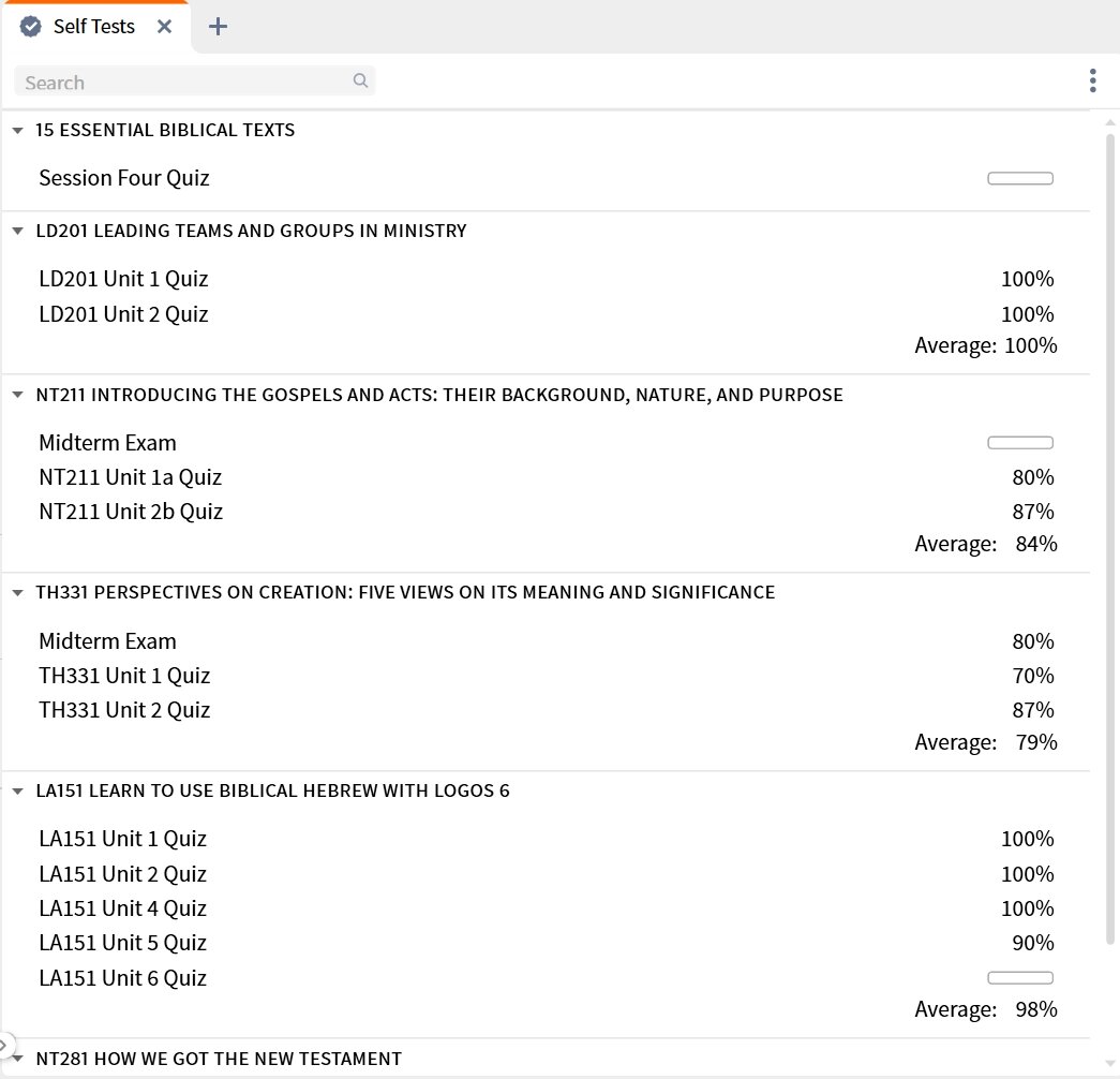 Self Tests – Verbum Support