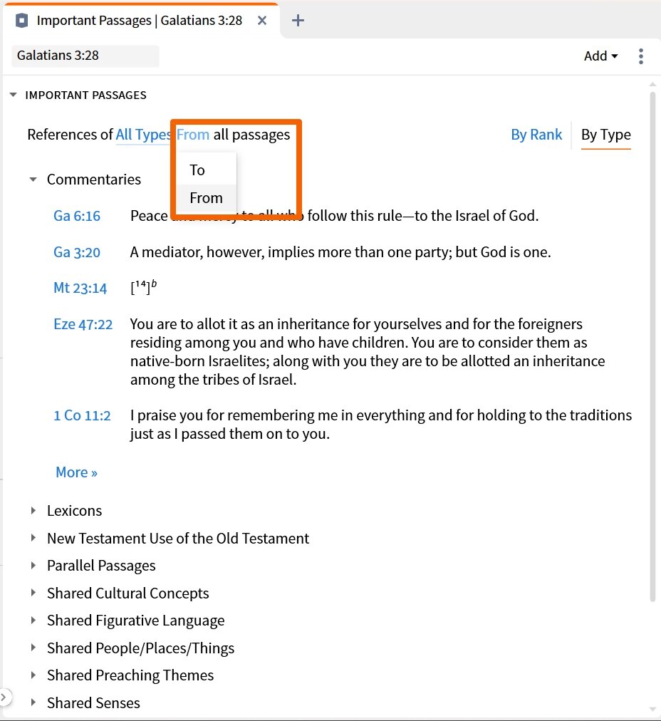 Important Passages Guide Section – Verbum Support