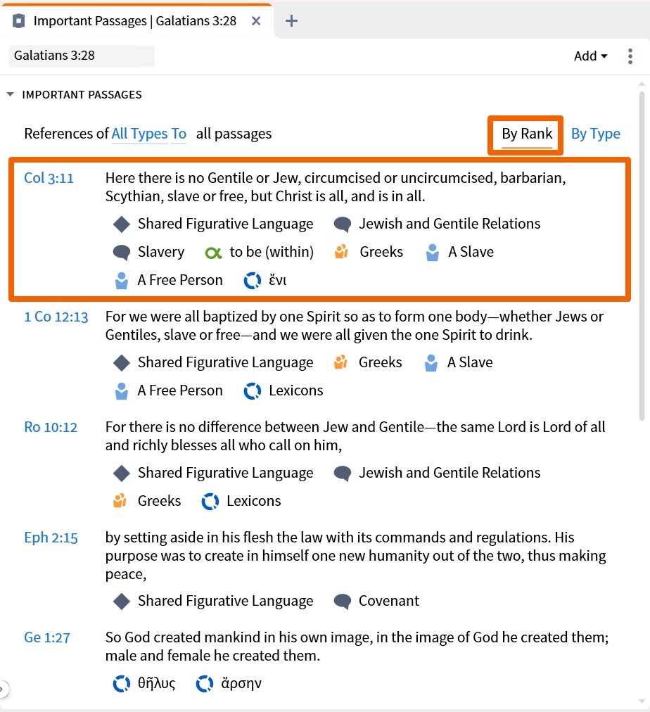 Important Passages Guide Section – Verbum Support
