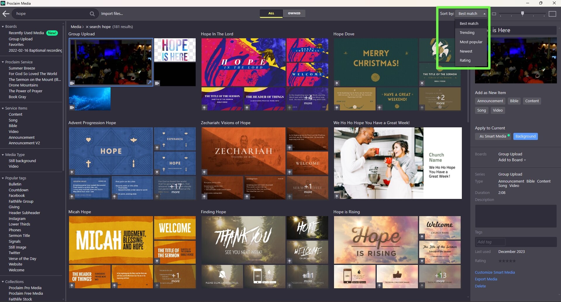 Media Browser – Proclaim