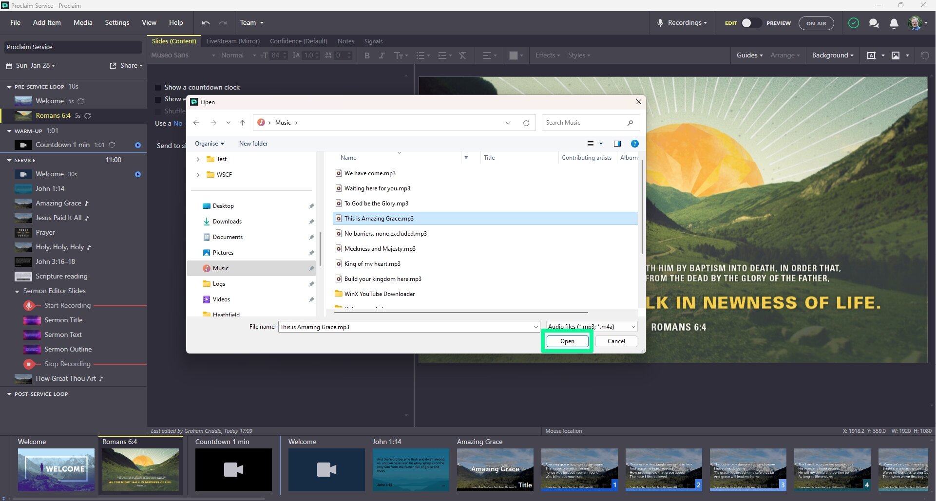 How Do I Add An Audio Track To A Service Item Or Section? – Proclaim