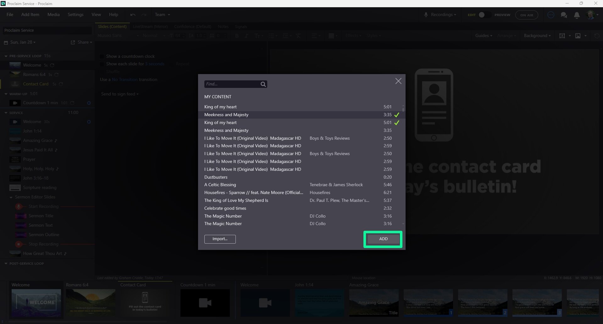 How Do I Add An Audio Track To A Service Item Or Section? – Proclaim