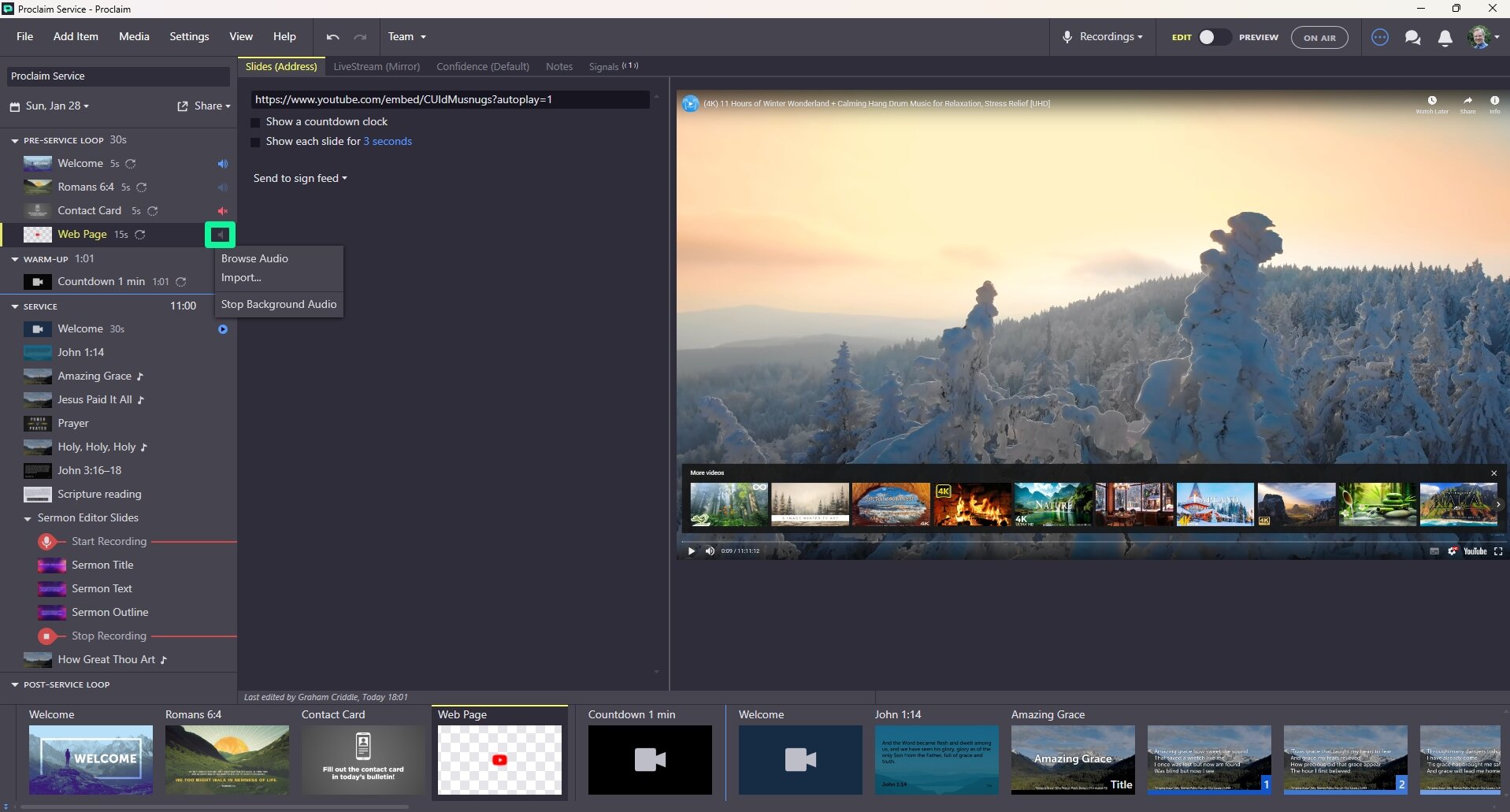 How Do I Add An Audio Track To A Service Item Or Section? – Proclaim