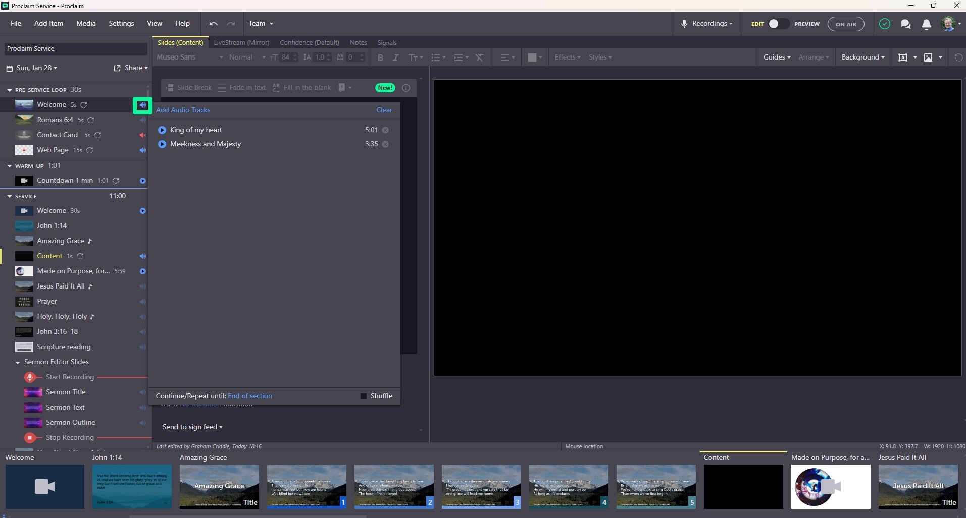 How Do I Add An Audio Track To A Service Item Or Section? – Proclaim