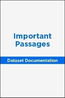 Important Passages: Dataset Documentation - Verbum