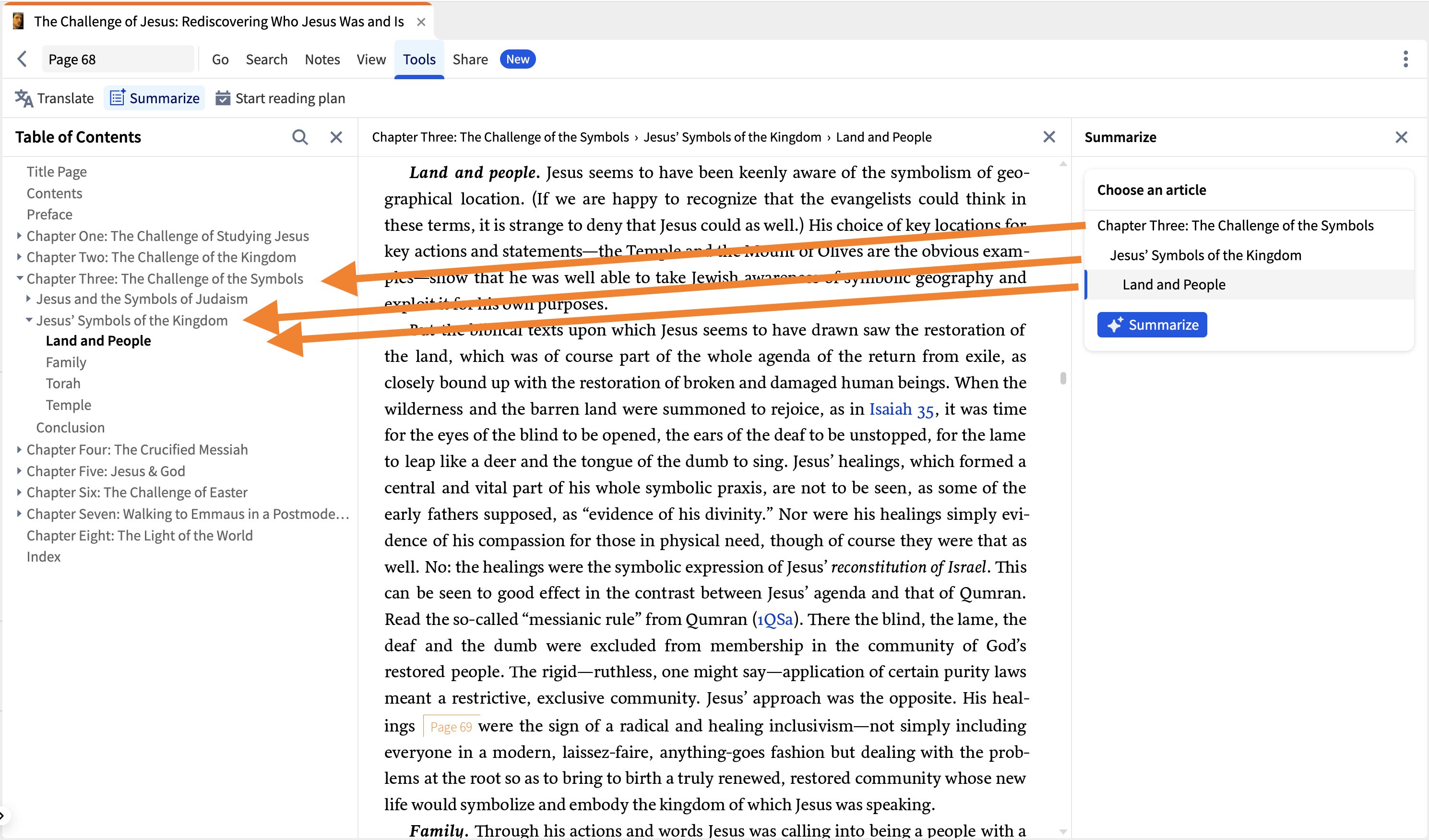How do I use the Summarization Sidebar? – Verbum Support