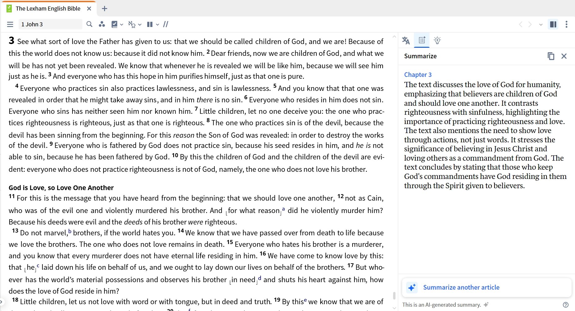 How do I use the Summarization Sidebar? – Verbum Support