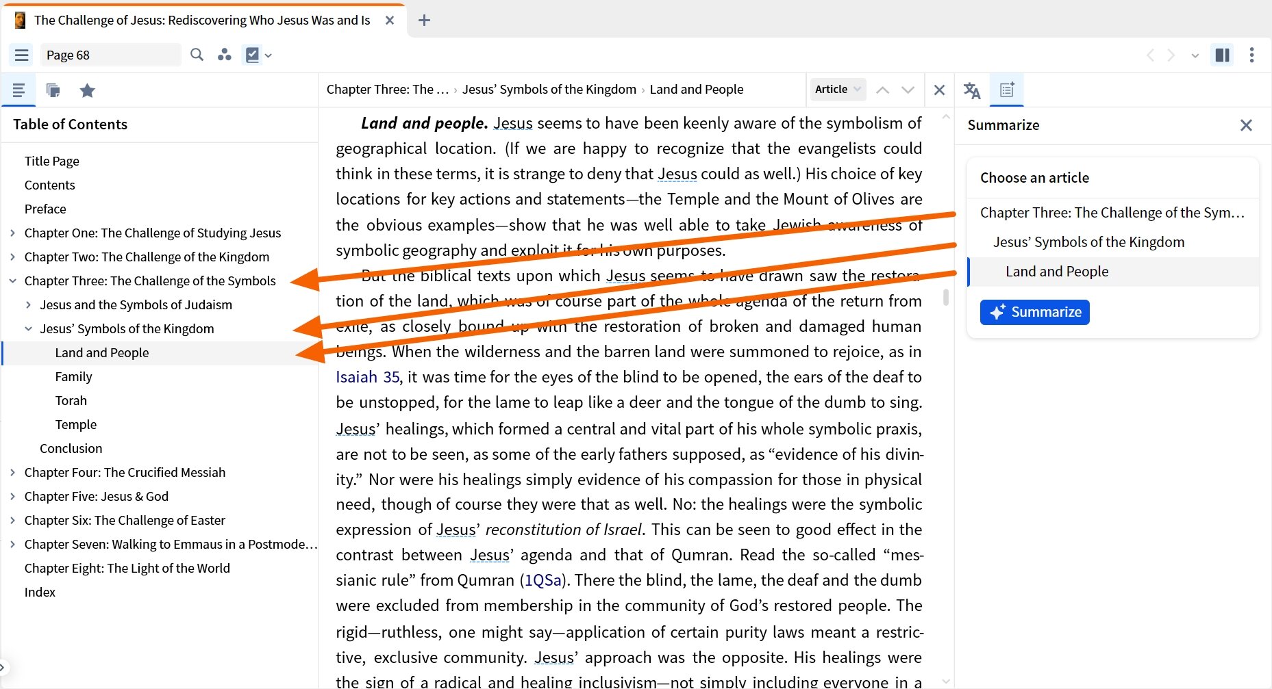 How do I use the Summarization Sidebar? – Verbum Support