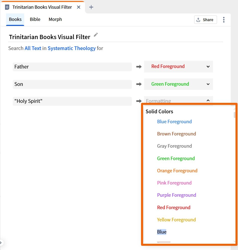 Create a Visual Filter – Logos Help Center