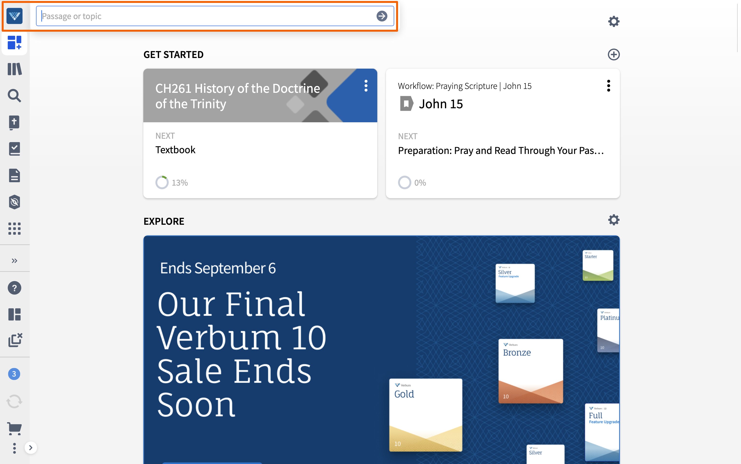 Toolbar & Navigation – Verbum Support