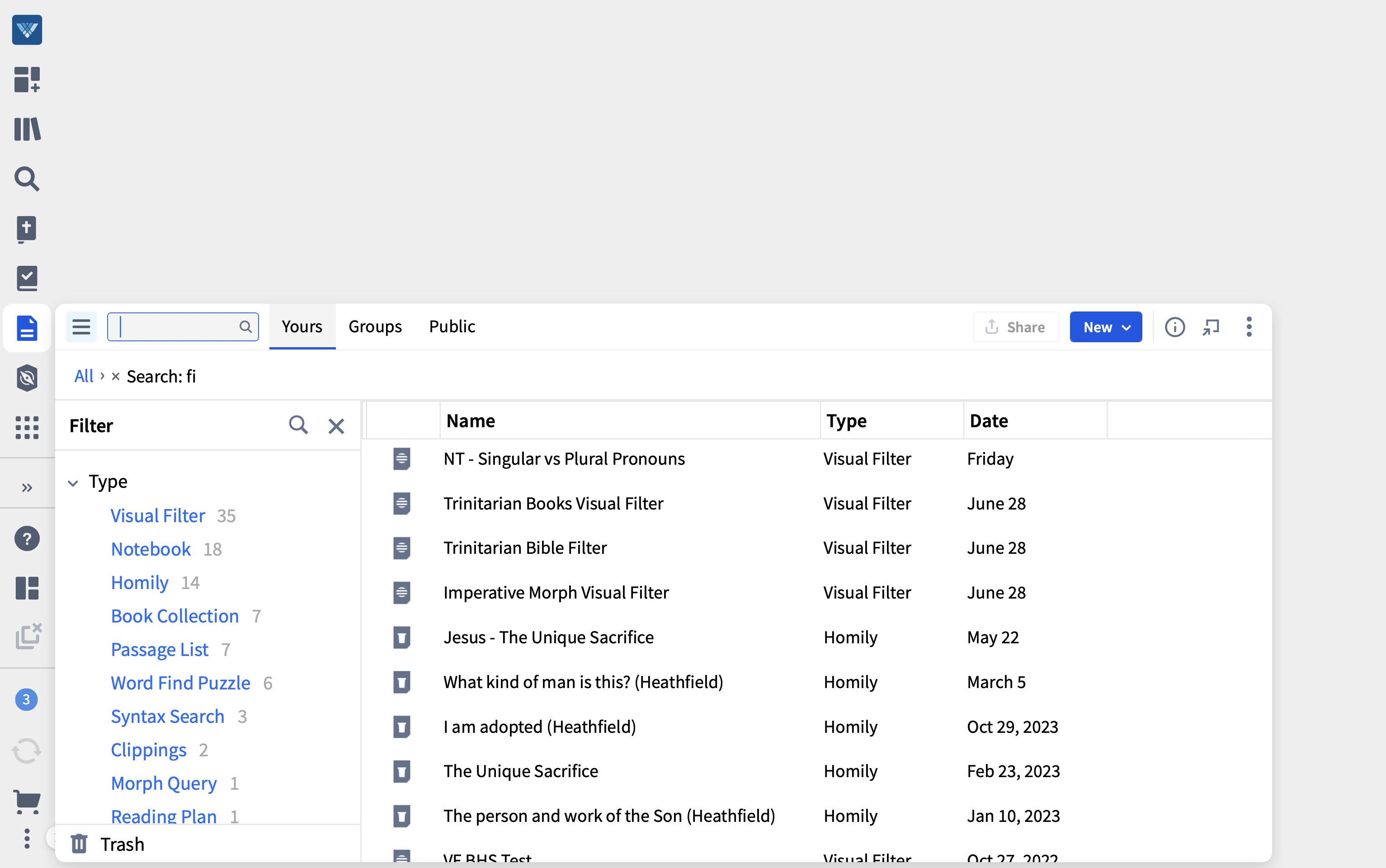 Toolbar & Navigation – Verbum Support