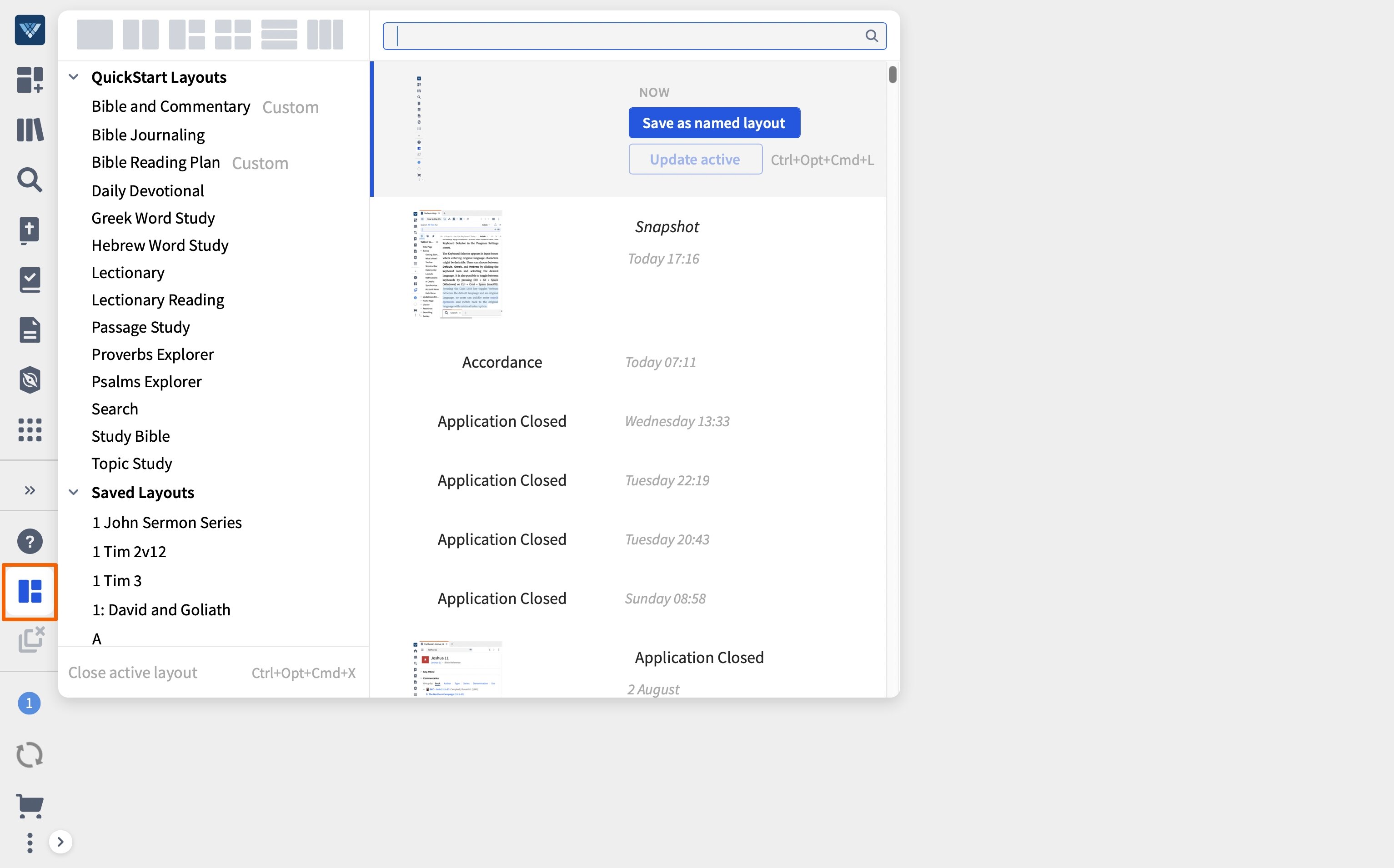 Set Up Your Workspace with Layouts – Verbum Support