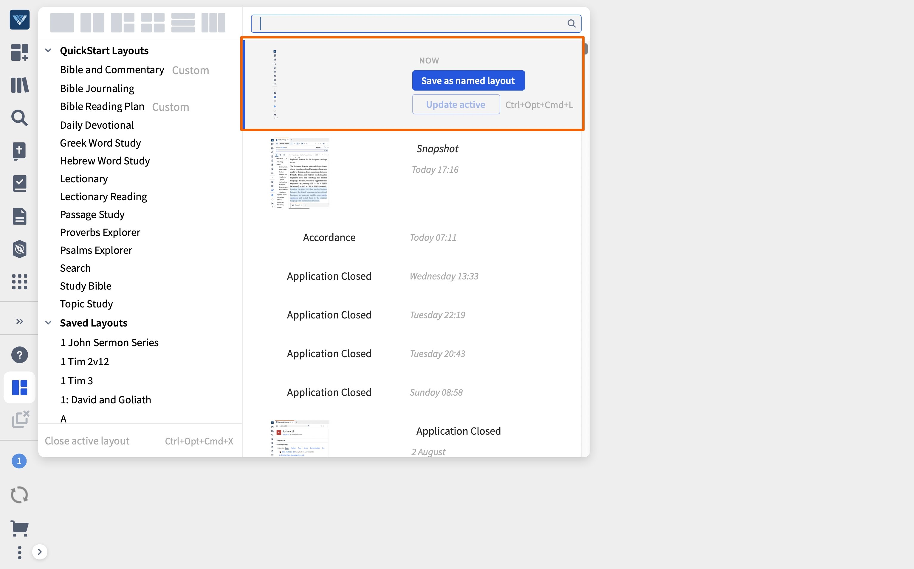 Set Up Your Workspace with Layouts – Verbum Support