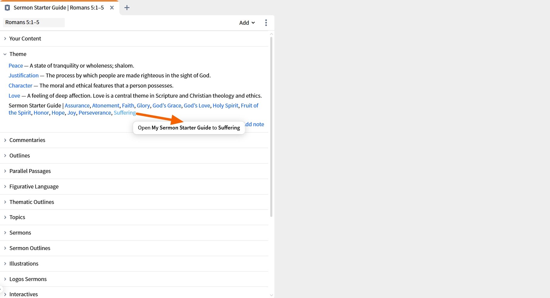 Developing Sermons with the Sermon Starter Guide – Logos Help Center