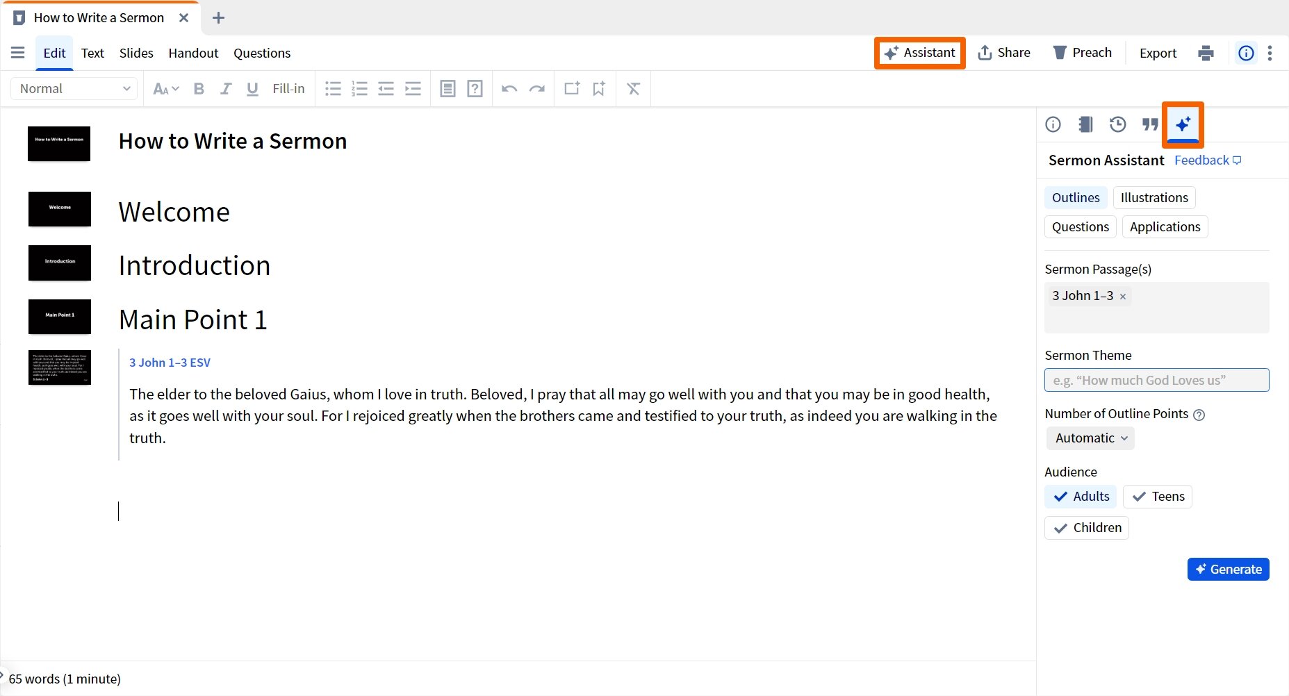 Writing Sermons Using Sermon Builder – Logos Help Center
